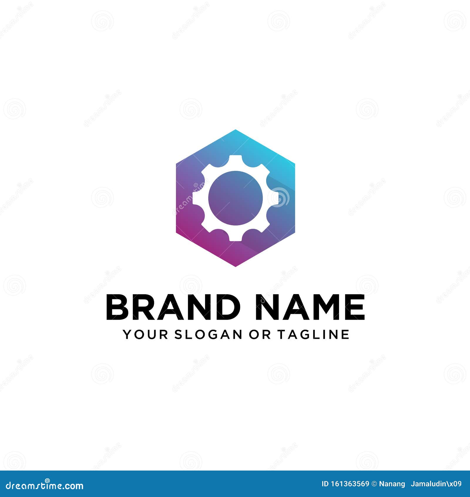 Gear logo full color stock vector. Illustration of line - 161363569