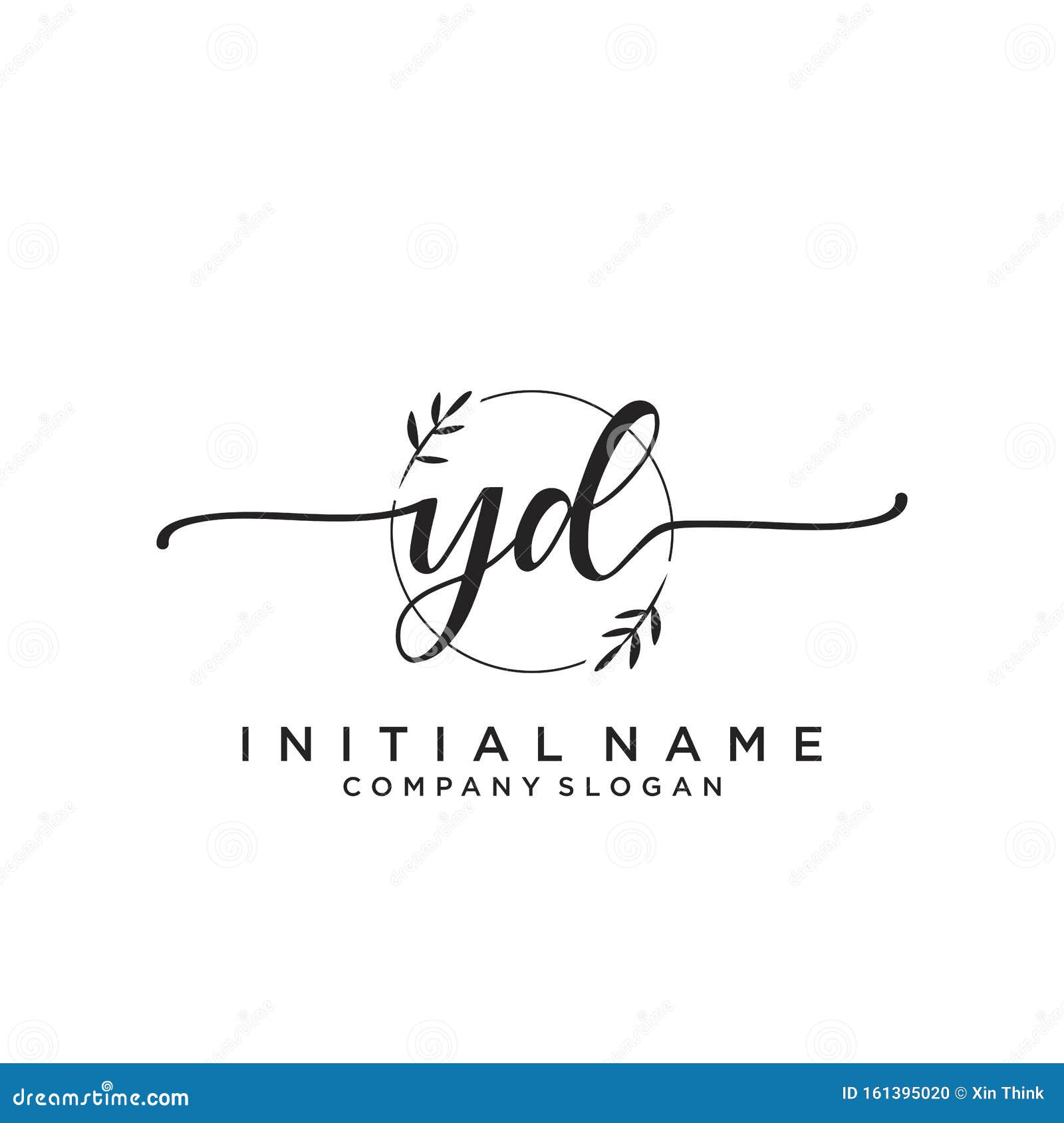 YD Letter Initial Beauty Monogram and Elegant Logo Design, Handwriting ...