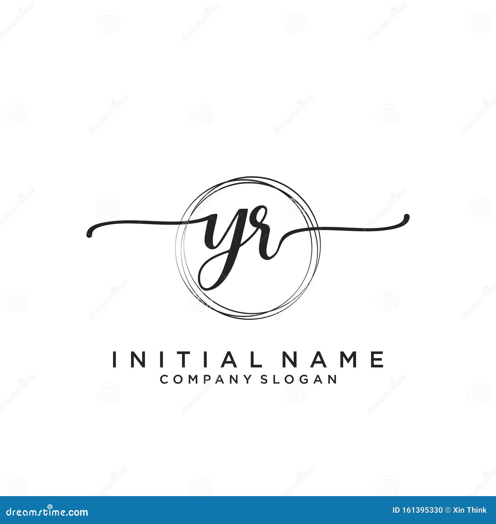 YR Letter Initial Beauty Monogram and Elegant Logo Design, Handwriting ...