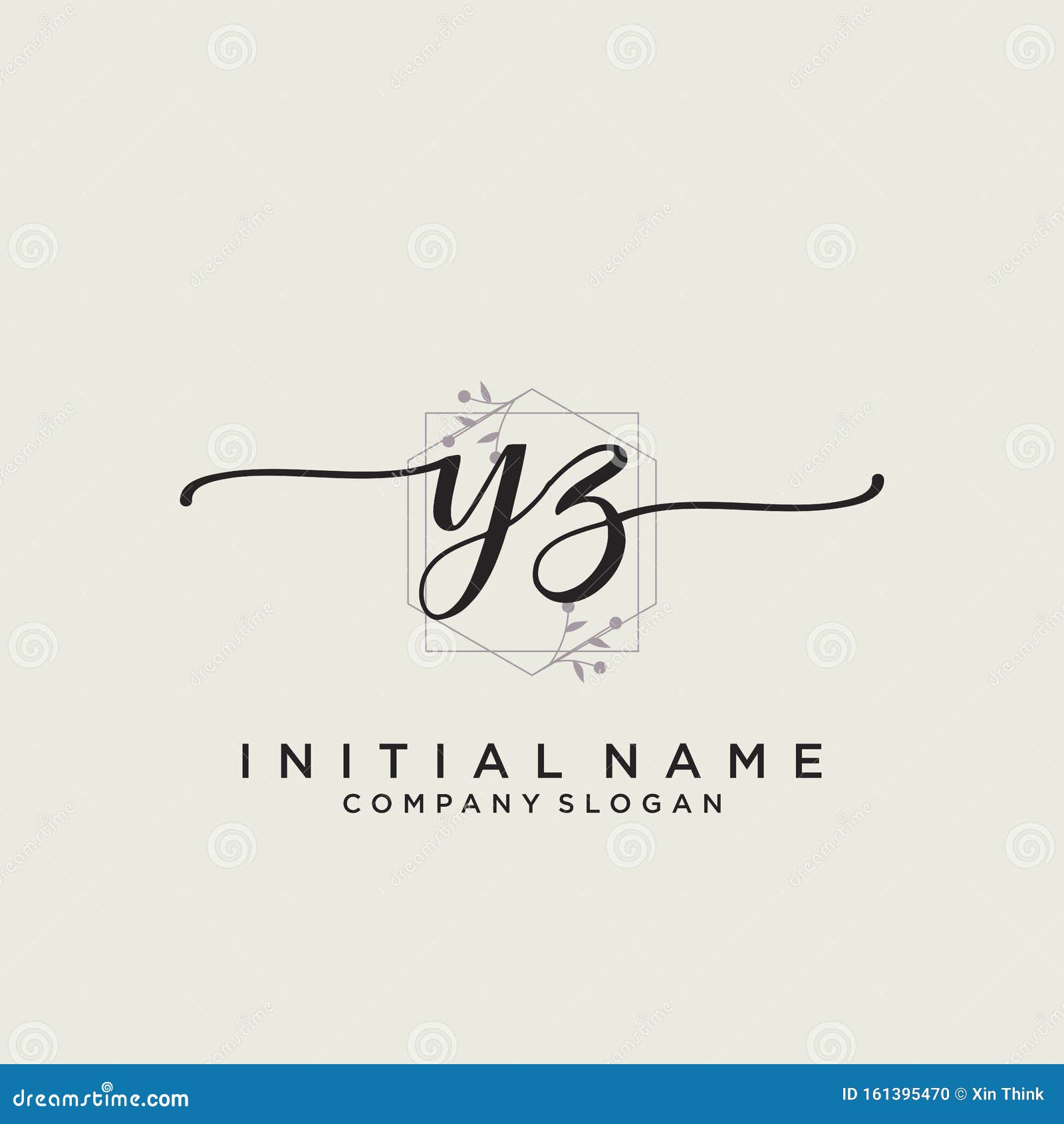 YZ Letter Initial Beauty Monogram and Elegant Logo Design, Handwriting ...