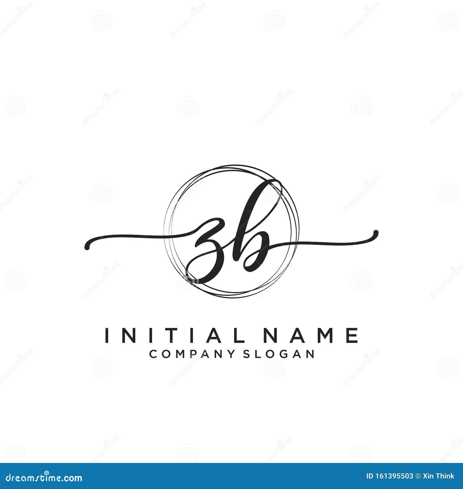 ZB Letter Initial Beauty Monogram and Elegant Logo Design, Handwriting ...