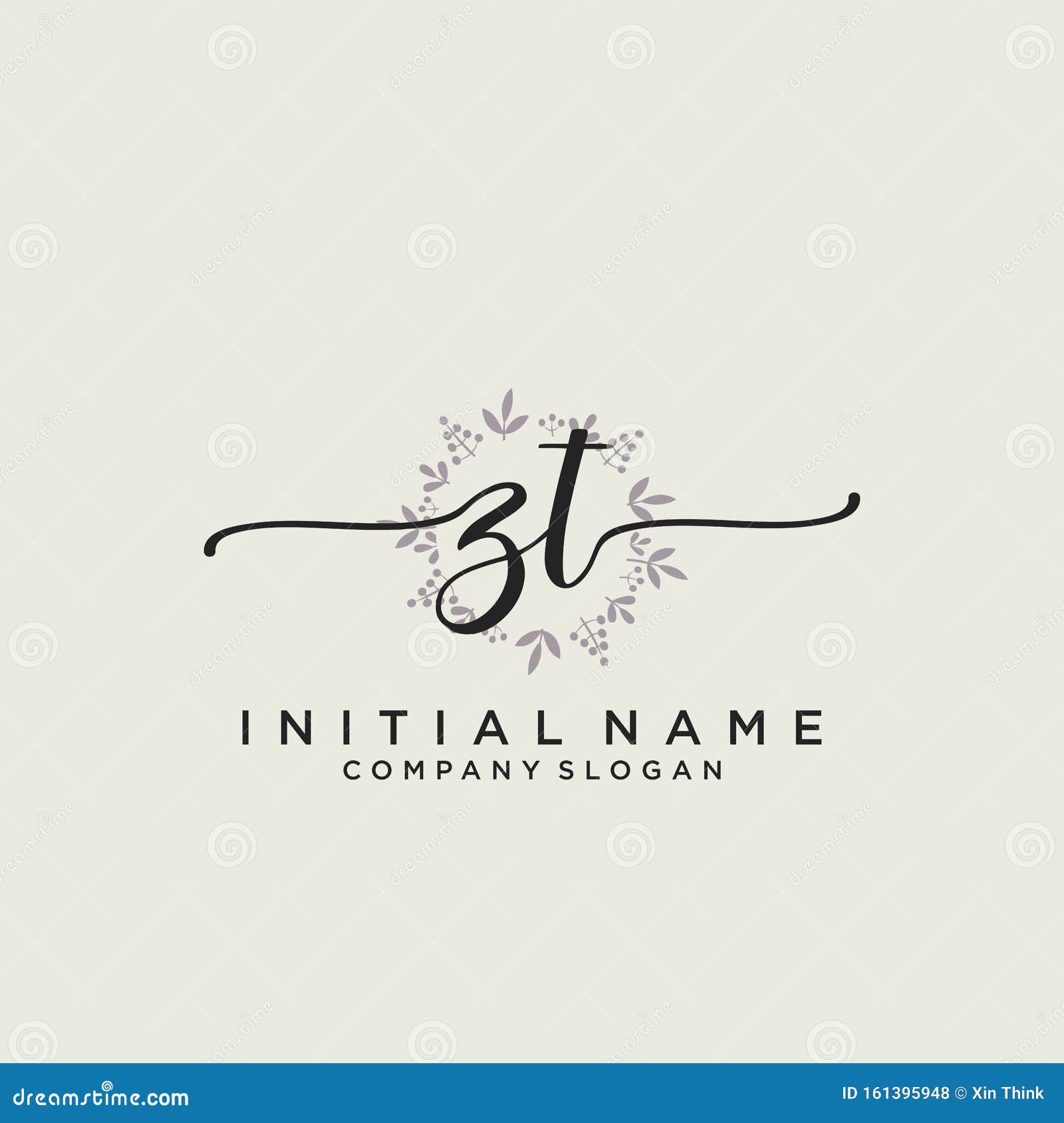 ZT Letter Initial Beauty Monogram and Elegant Logo Design, Handwriting ...
