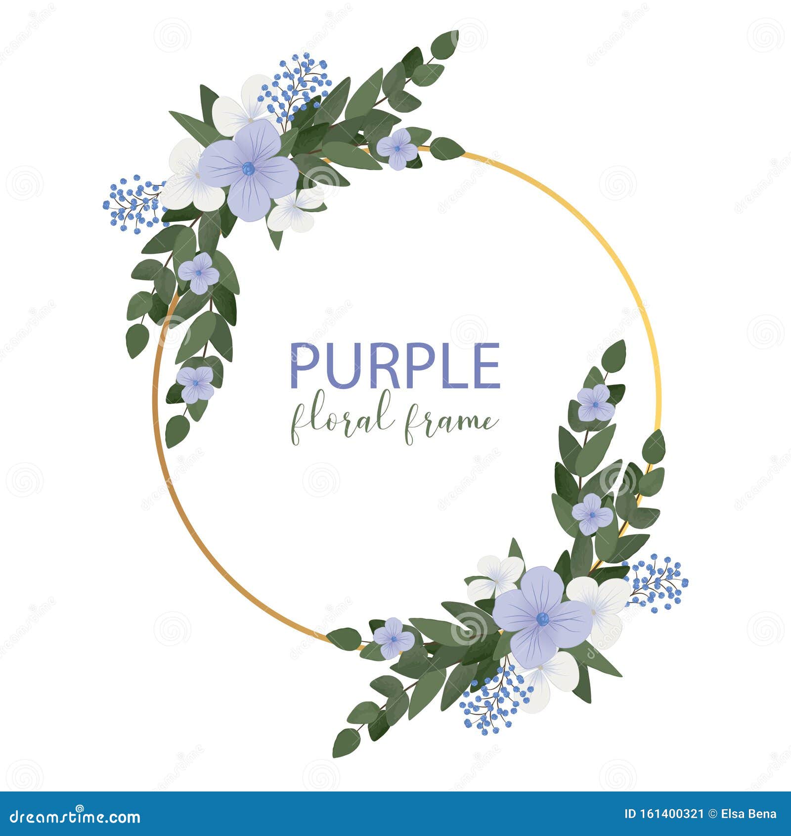 Purple Flower Circle Frame As Decoration Stock Illustration ...