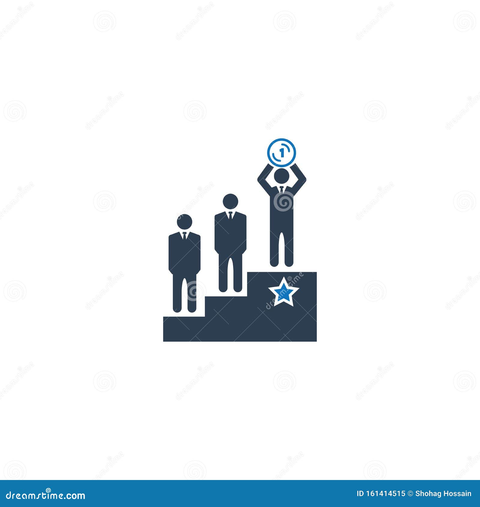 Business Winner Icon. Celebrating, Businessman. People Standing on a ...
