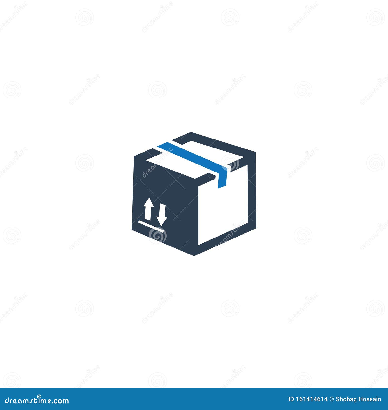 Cardboard Box with Shipping Label Icon Stock Vector - Illustration of ...