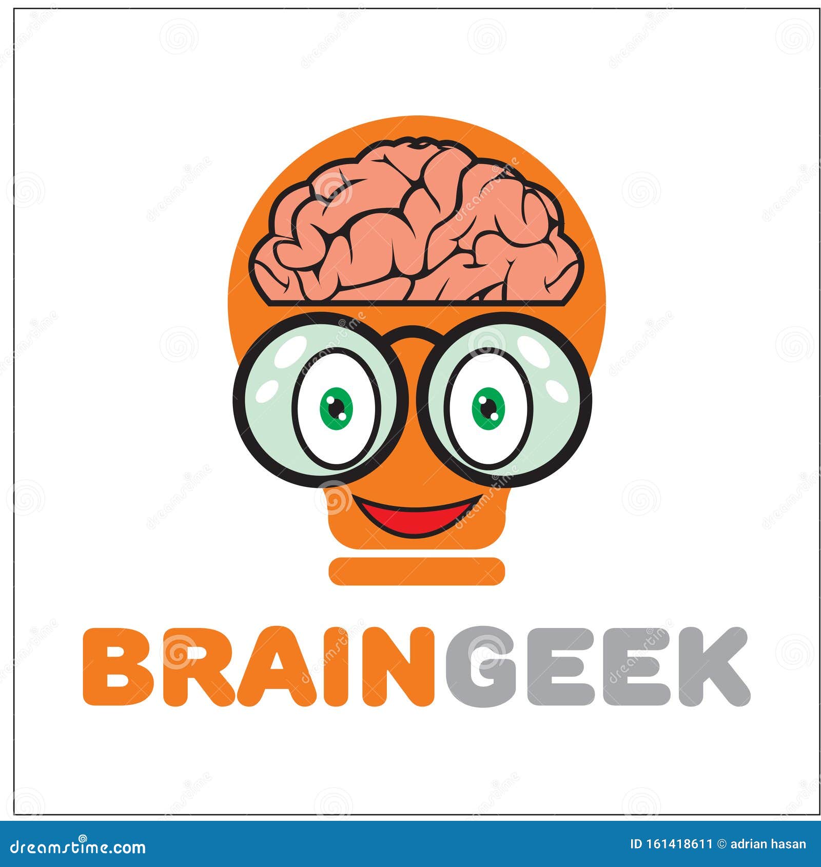Brain Geek Simple Logo Vector Ilustration Stock Vector - Illustration ...