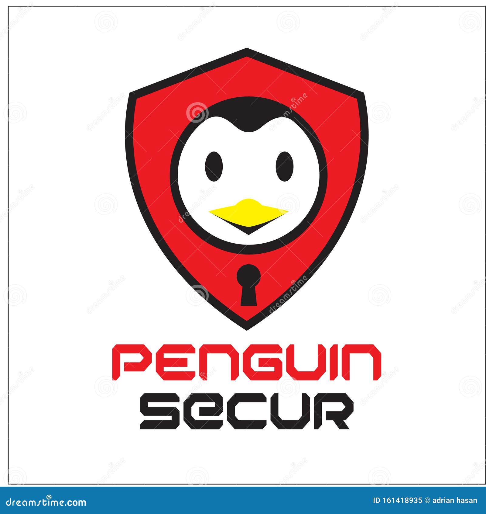 Penguin Security Simple Logo Vector Ilustration Stock Vector ...