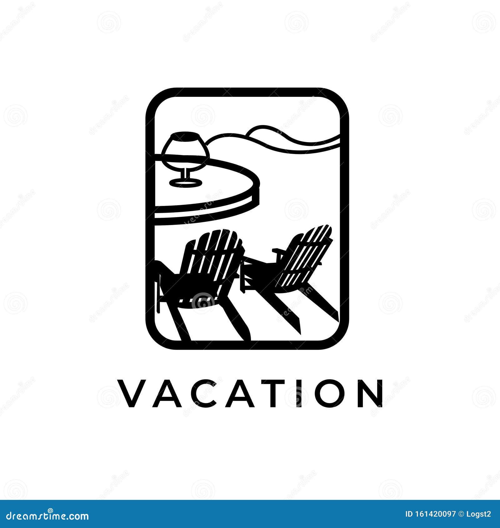 Vacation Vector Logo. Vacation Emblem Stock Vector - Illustration of ...