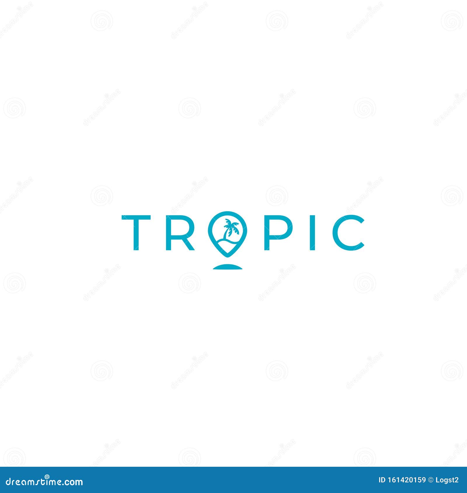 Tropic Beach Location Icon. Tropical Logo Vector Stock Vector ...