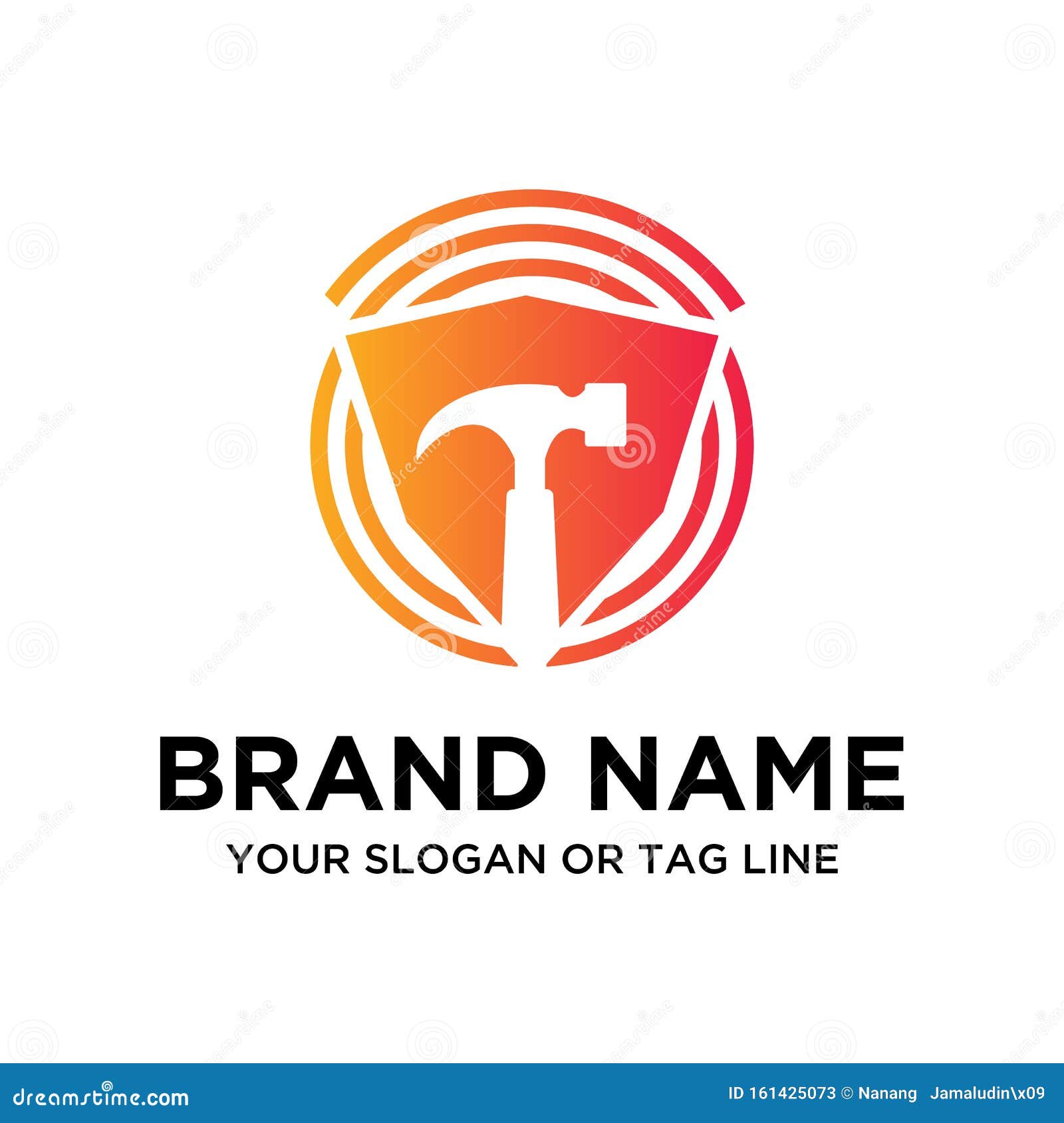 Hammer logo full color stock vector. Illustration of industry - 161425073