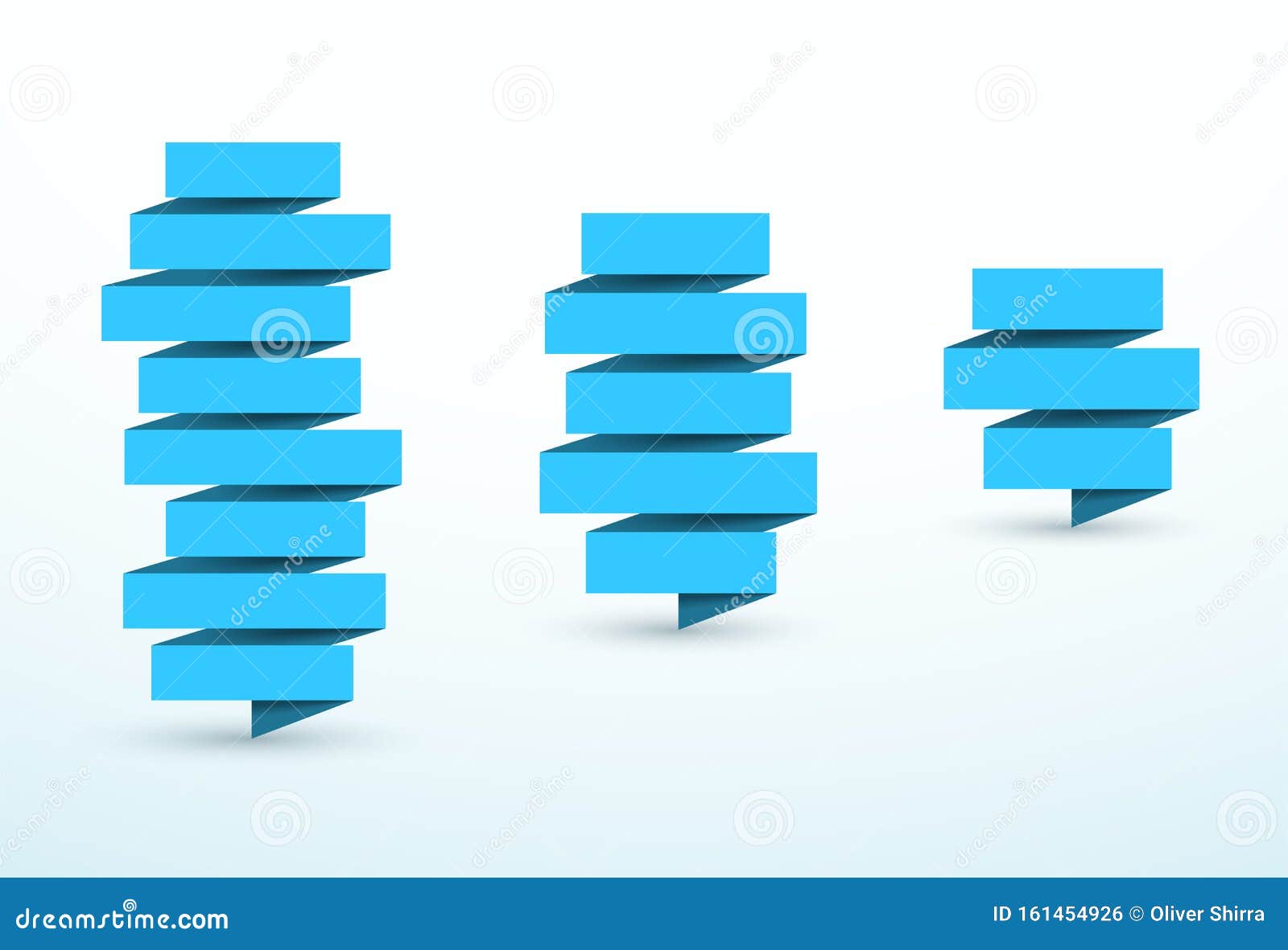Ribbon 8 5 3 Line Stack List Vector Title Banner Elements Set Stock ...