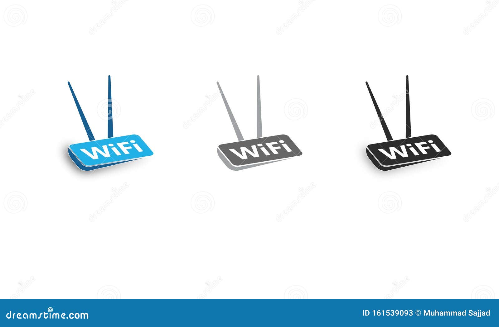 Set of Vector 3D Wifi Wireless Connection Logo Wifi Icon Wifi Sign ...
