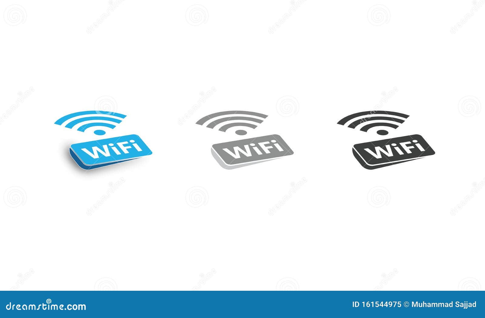 Set of Vector 3D Wifi Wireless Connection Logo Wifi Icon Wifi Sign ...