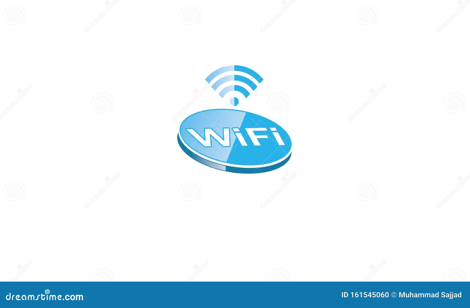 Fresh Vector 3D Wifi Wireless Connection Logo Wifi Icon Wifi Sign Stock ...