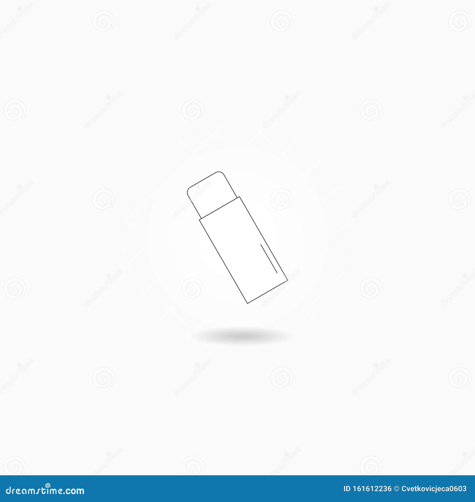 Eraser Outline Icon. Education Flat Icon. Stock Vector - Illustration ...