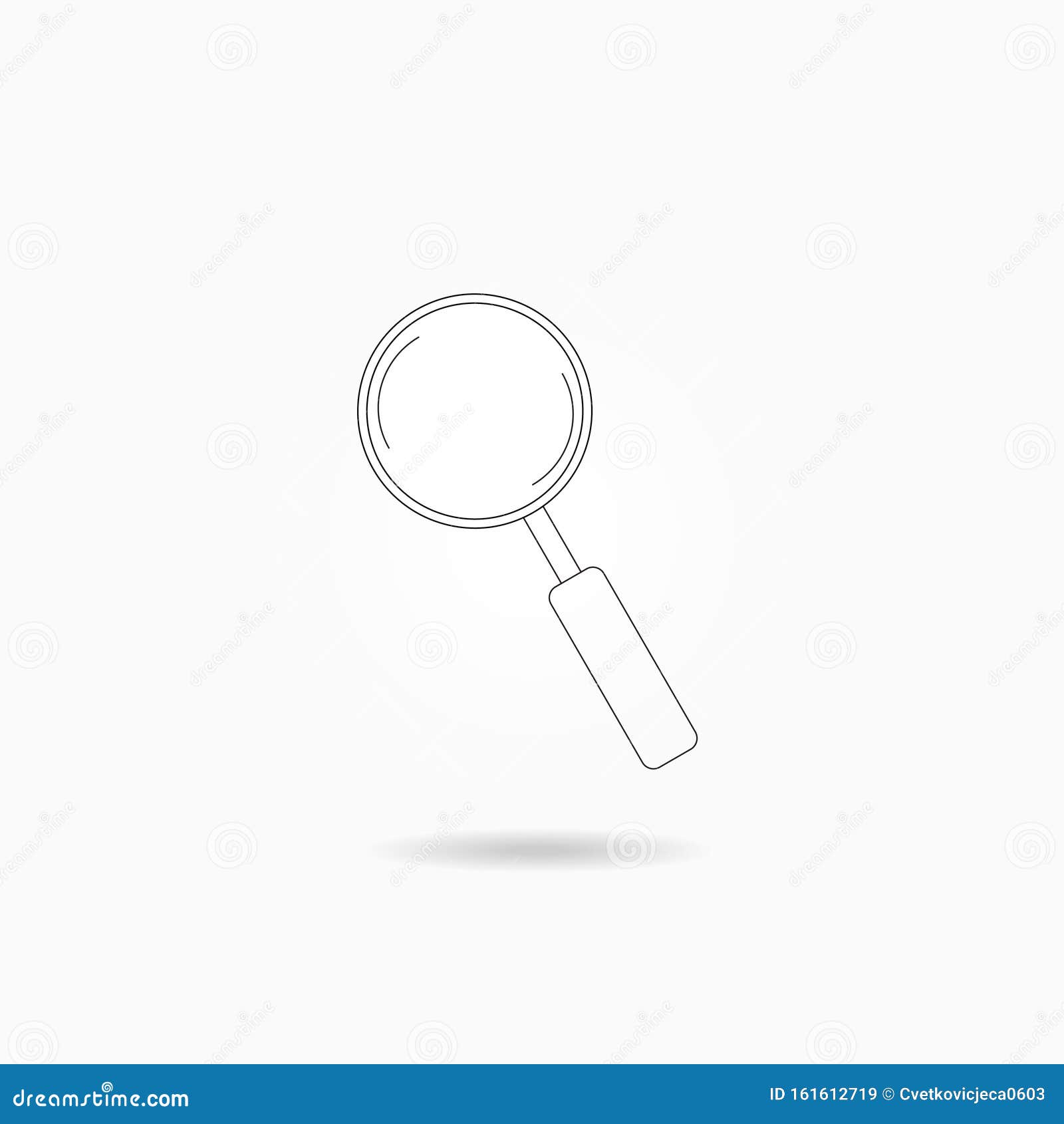 Magnifying Glass Outline Icon. Search Stroke Icon. Stock Illustration ...