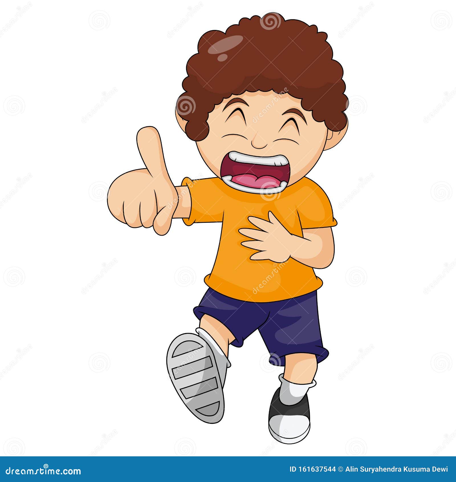 The Boy Laughed Loudly Cartoon Vector Illustration Stock Vector ...