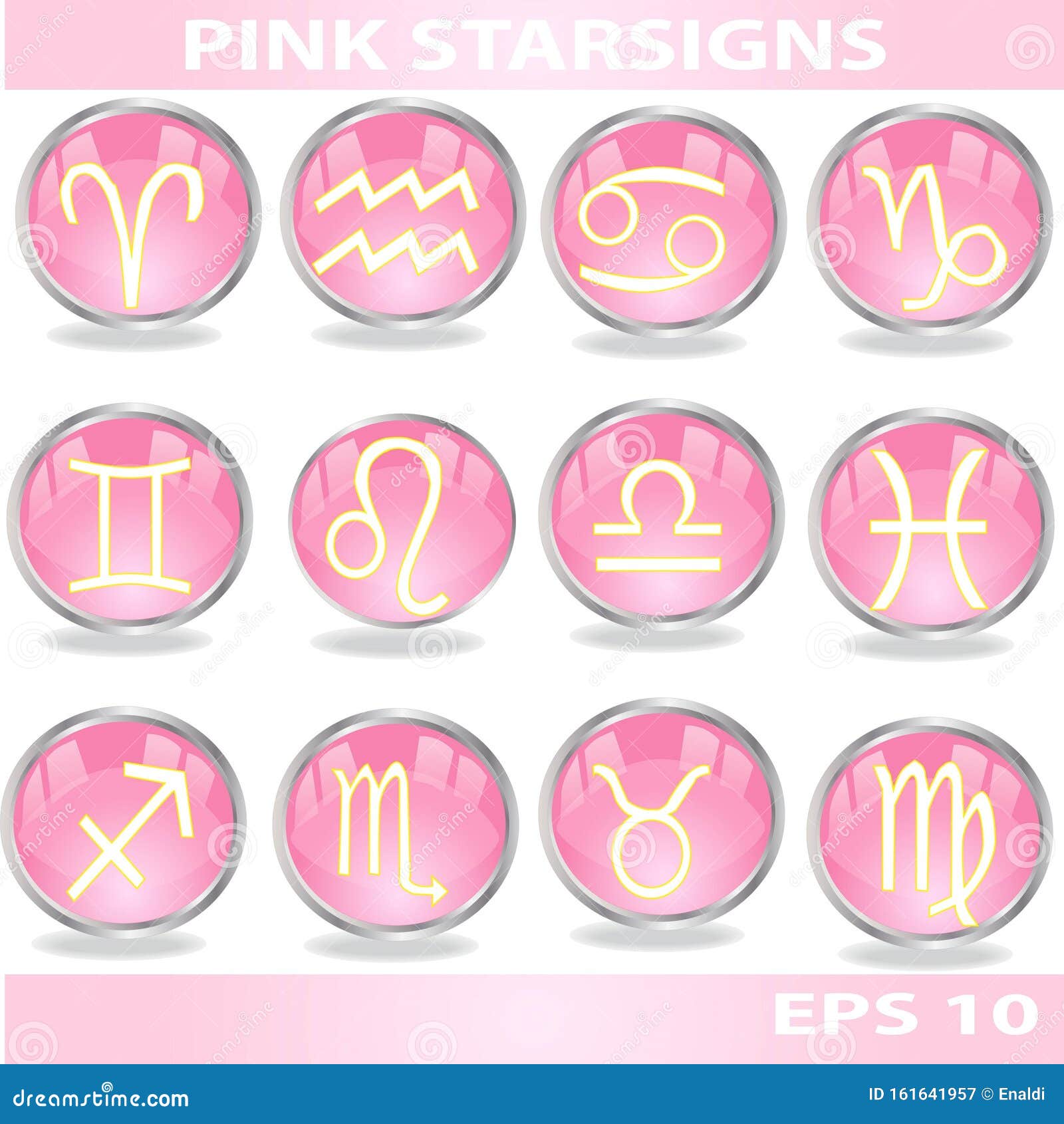 Pink Star Sign and Symbol Set Stock Illustration - Illustration of star ...