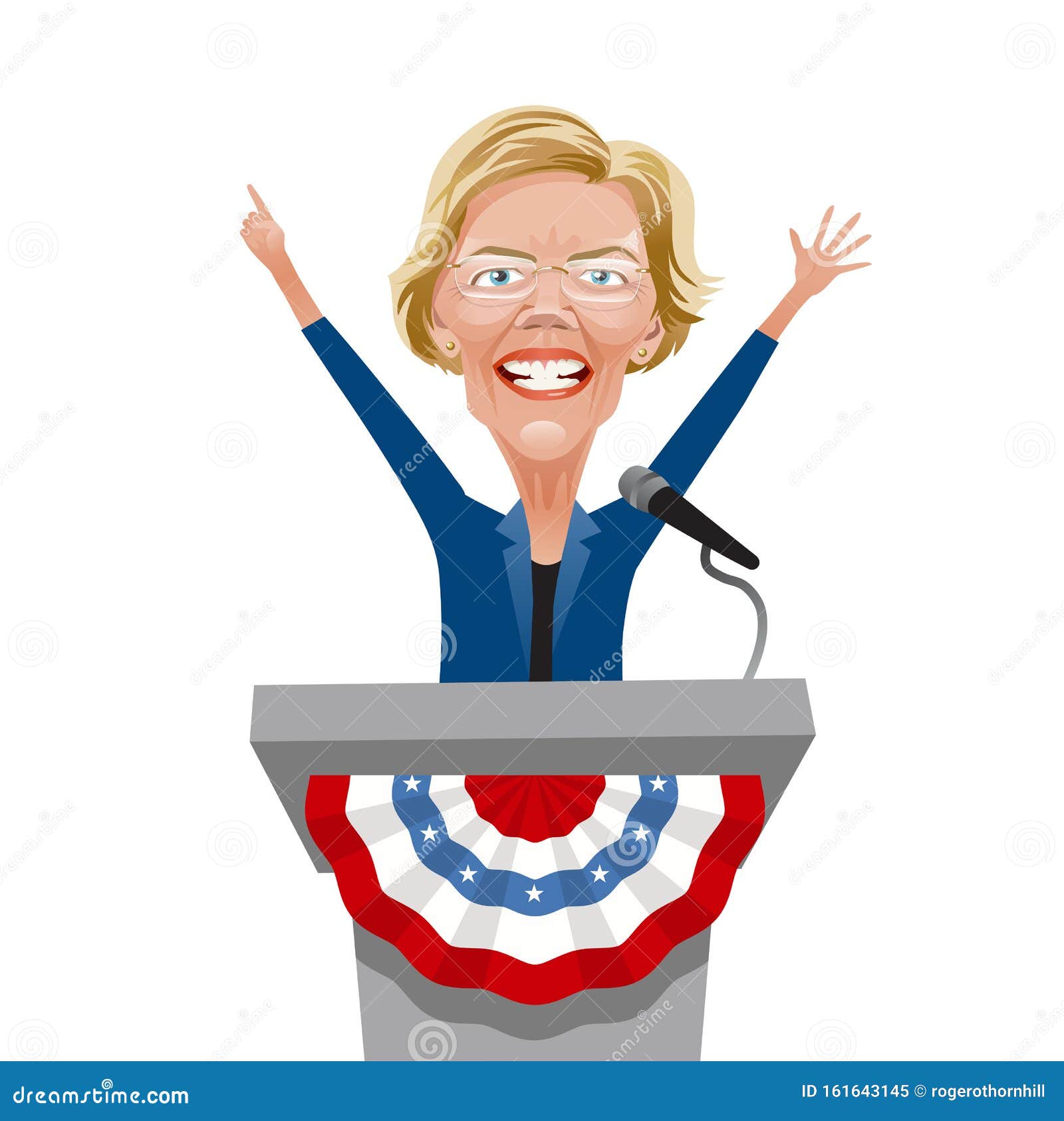 Elizabeth Ann Warren Senator Democrat Cartoon Vector | CartoonDealer ...