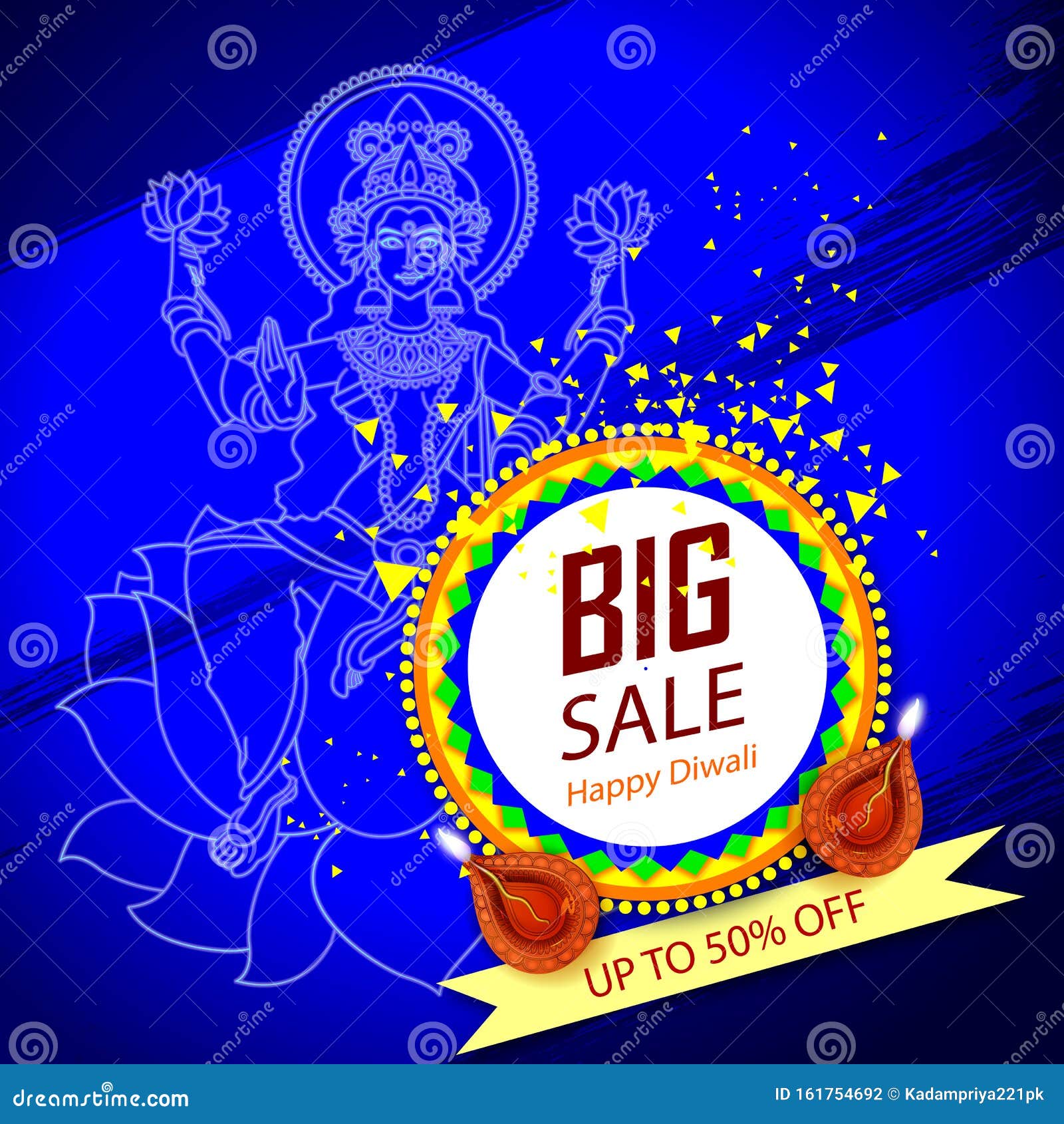 Festival Sale Template Design on Floral Background Stock Illustration ...