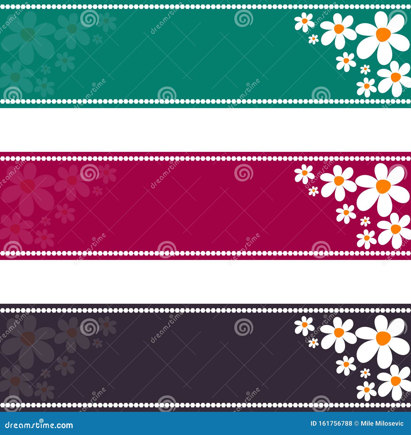 Set of Floral Banner. Pattern for Your Design Stock Vector ...