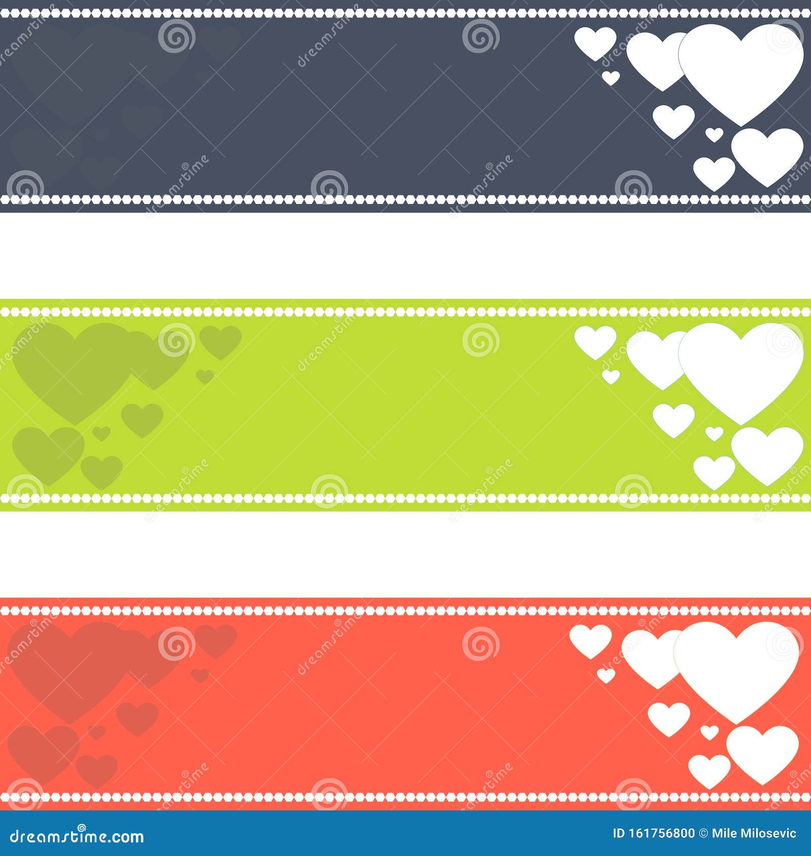 Set of Hearts Banner. Pattern for Your Design Stock Vector ...