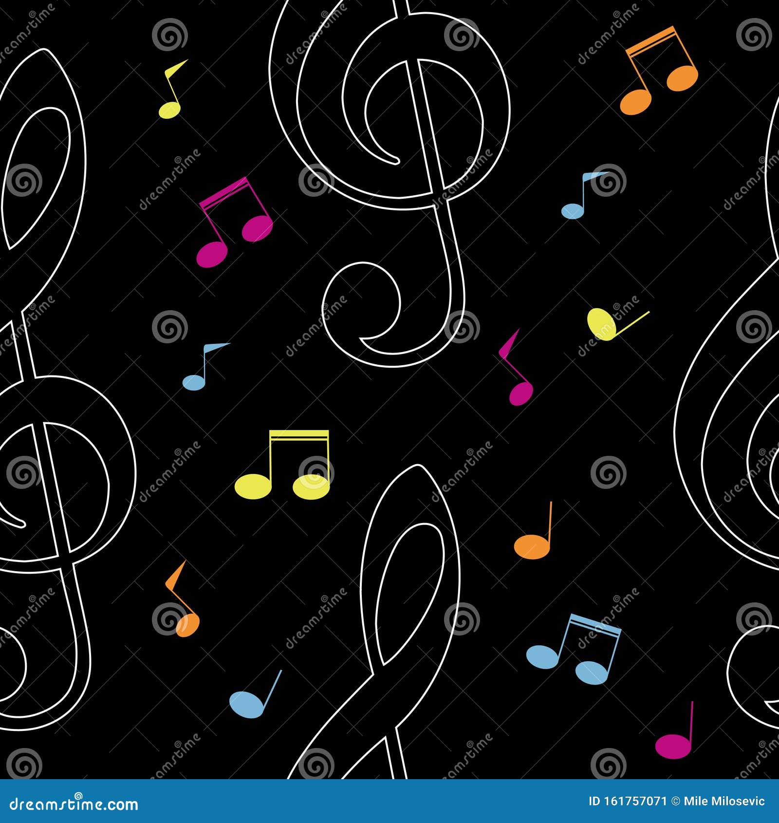 Abstract Music Notes Pattern Background, Vector Graphic Illustration ...