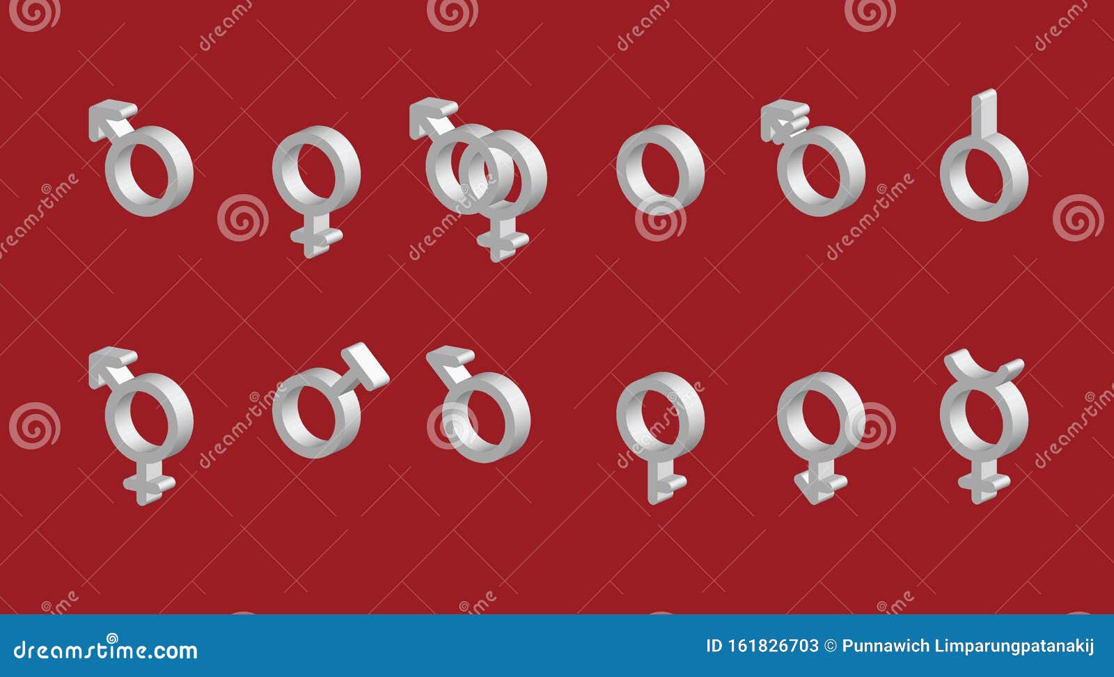 Asexual, Intergender, Third Gender Symbol Set. Individual Identity ...
