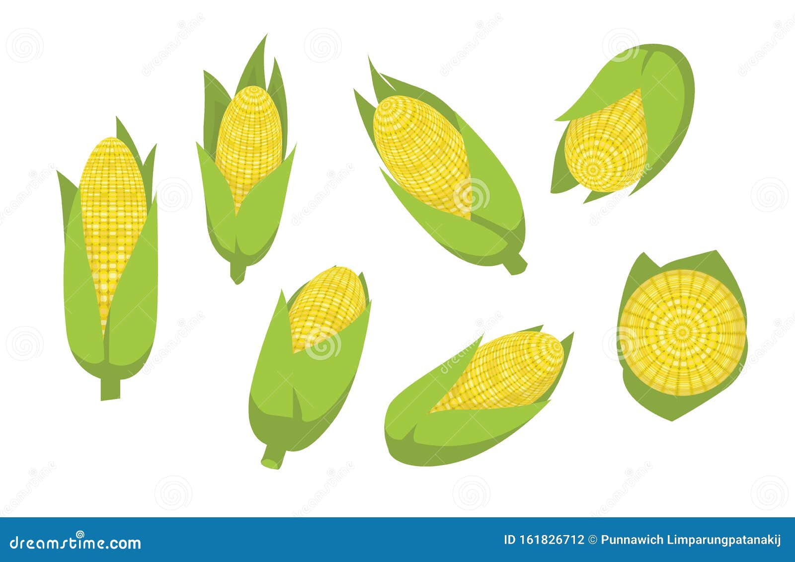 3d Corn Various Poses Vector Illustration Stock Vector - Illustration ...
