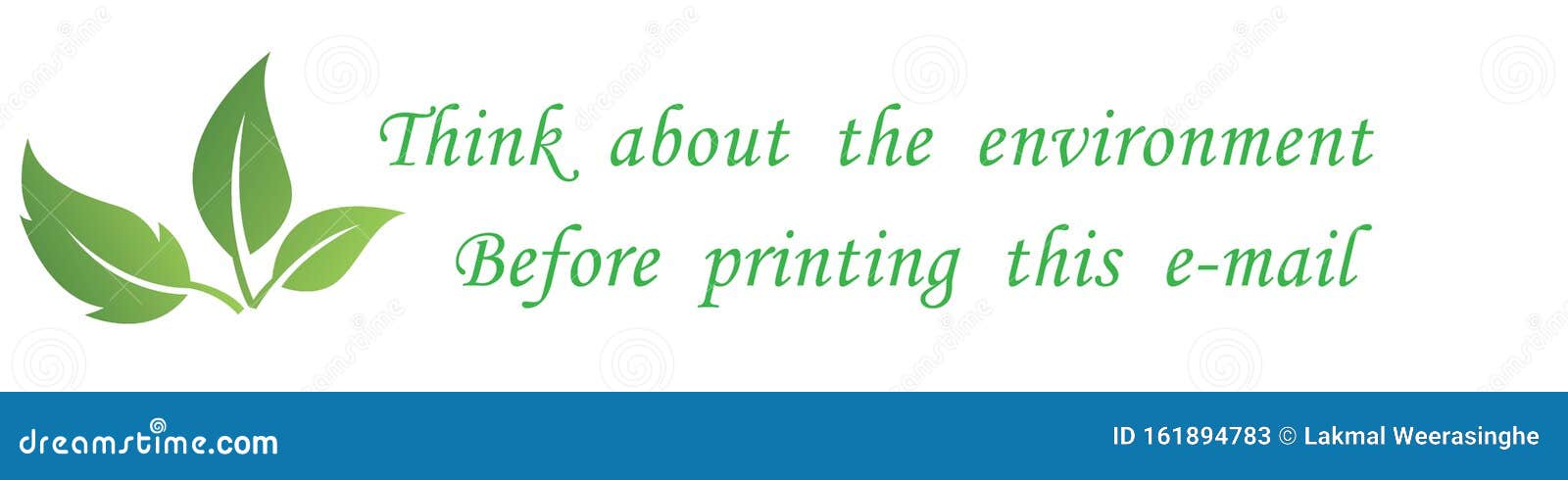 Environmental Message for E-mail Signature Stock Vector - Illustration ...