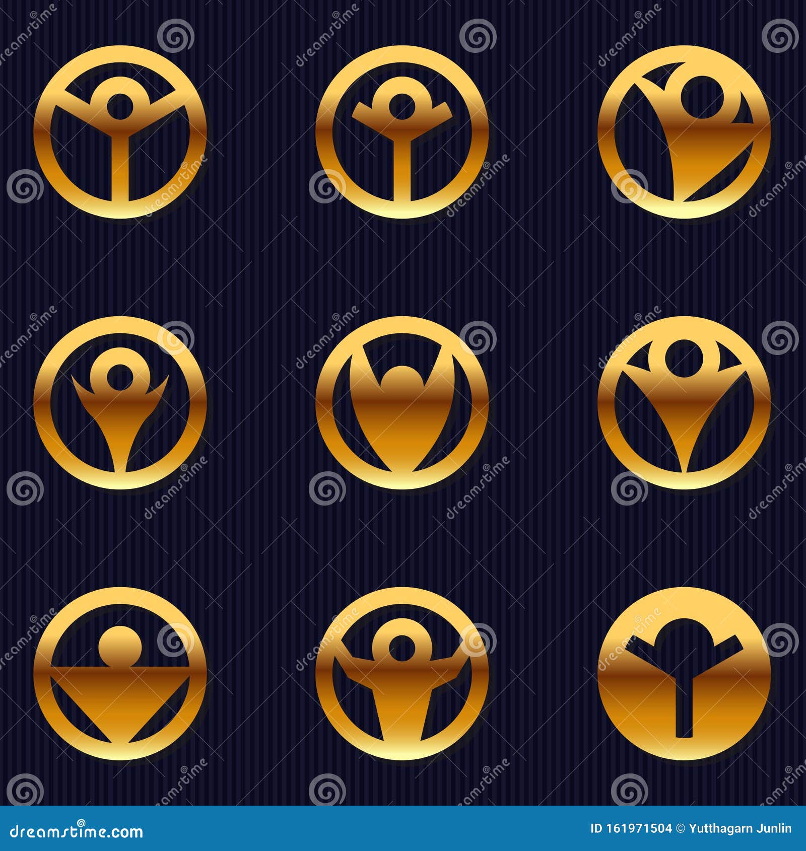 Golden Human Hand Print Black Background Isolated Close Up, Shiny Gold ...