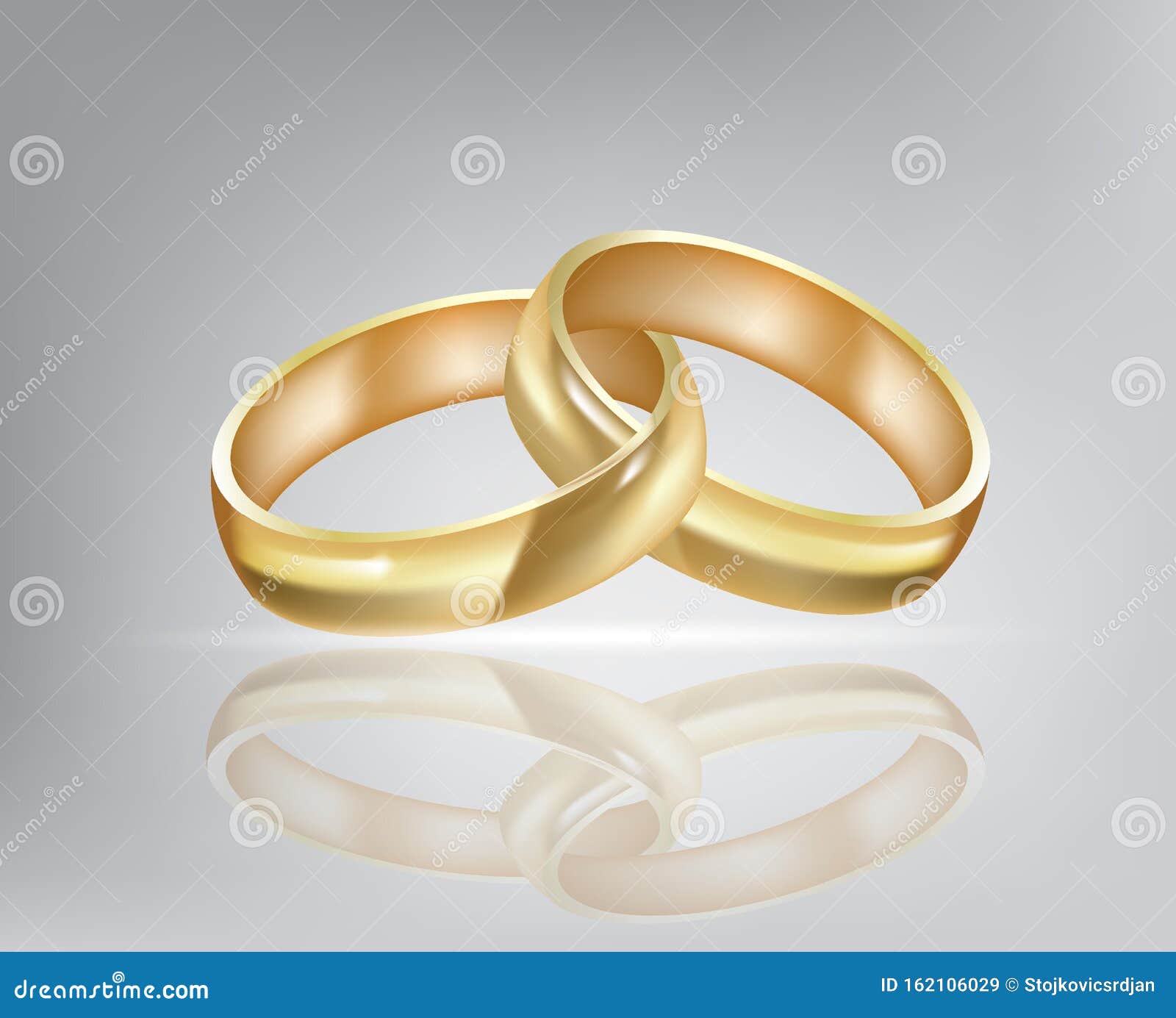 Two golden ring joined stock vector. Illustration of icon - 162106029