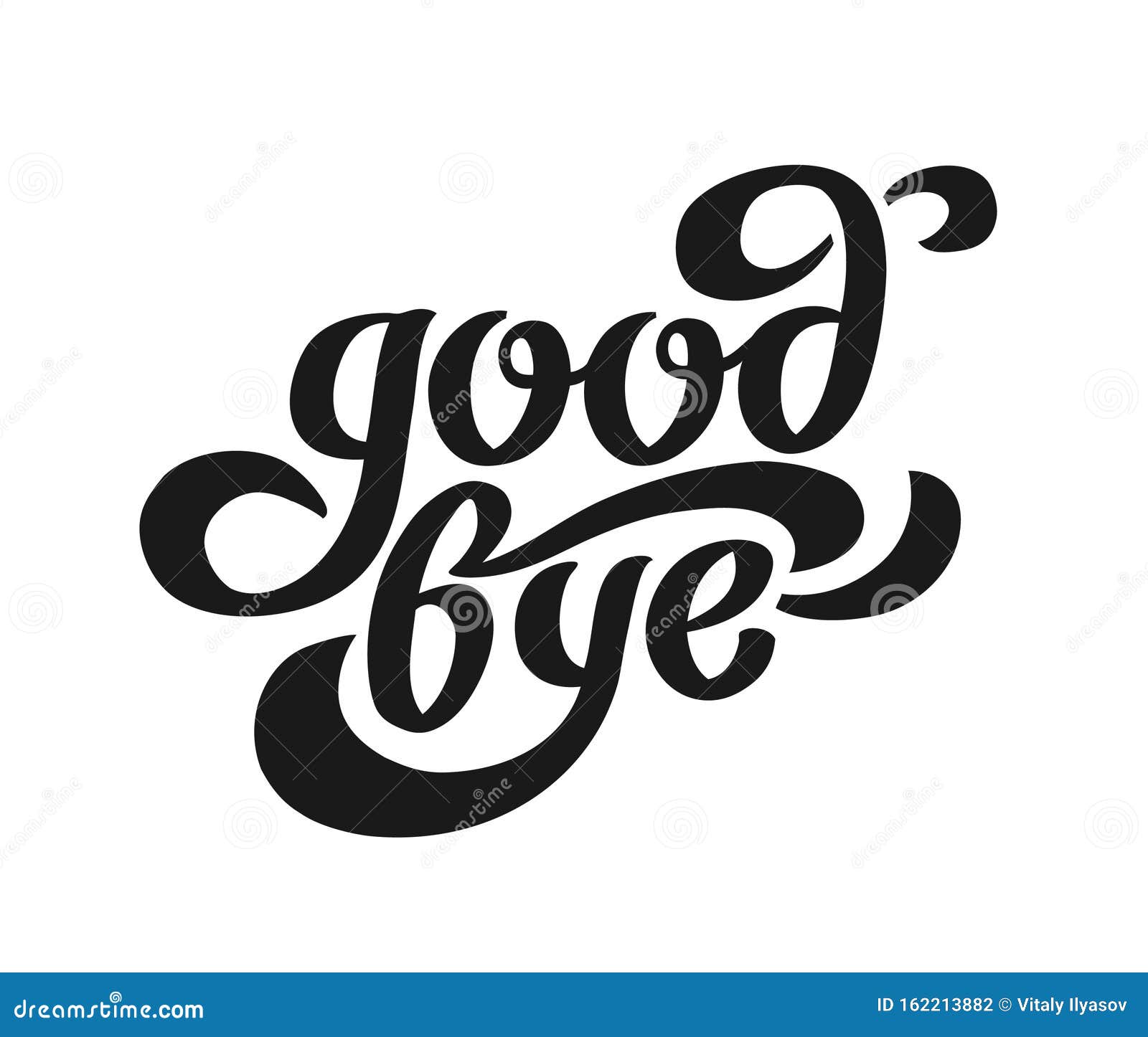 Good Bye Hand Drawn Lettering Stock Vector - Illustration of invitation ...