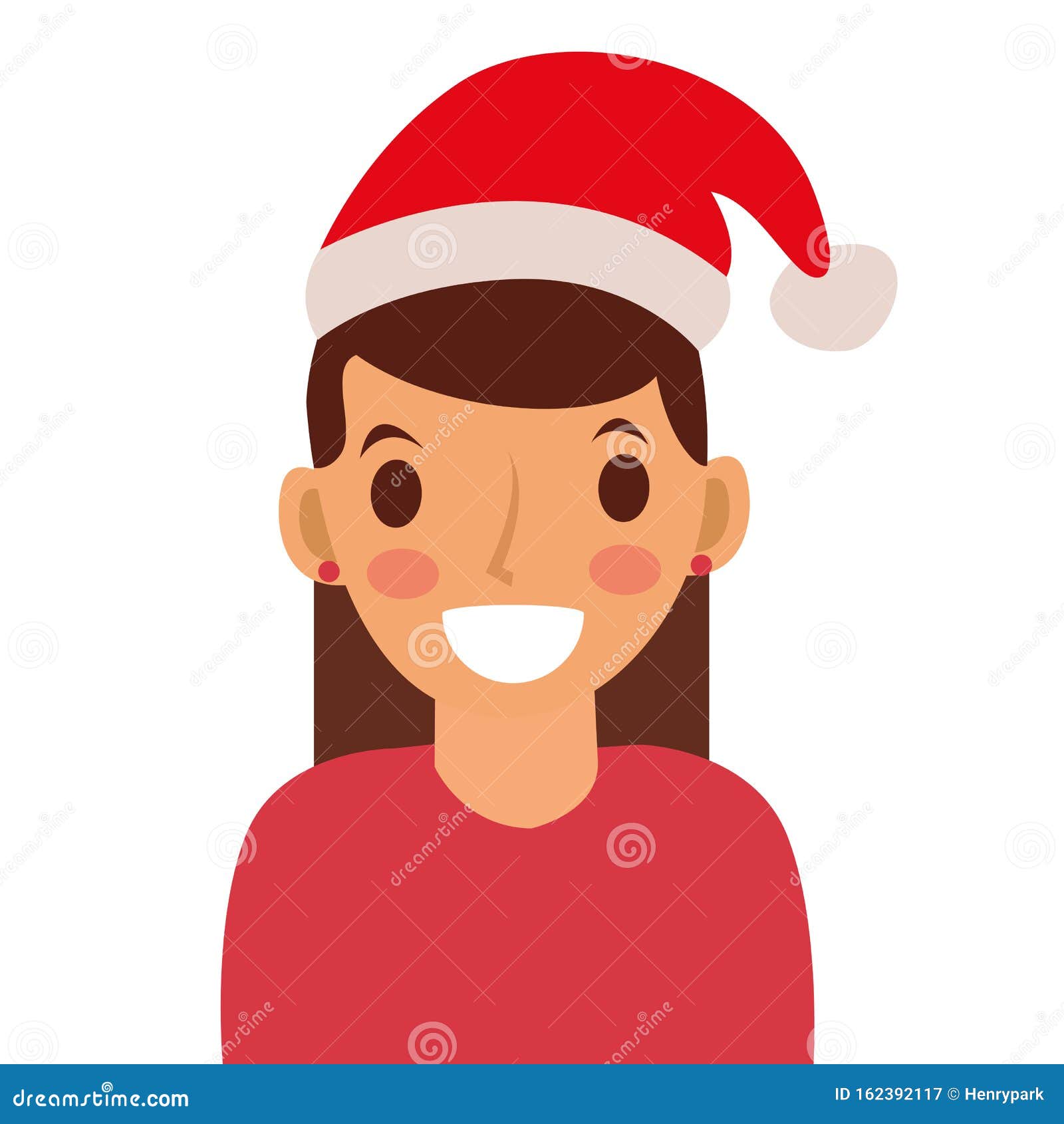 Avatar Women Icon with Santa Hat. Stock Vector - Illustration of women ...