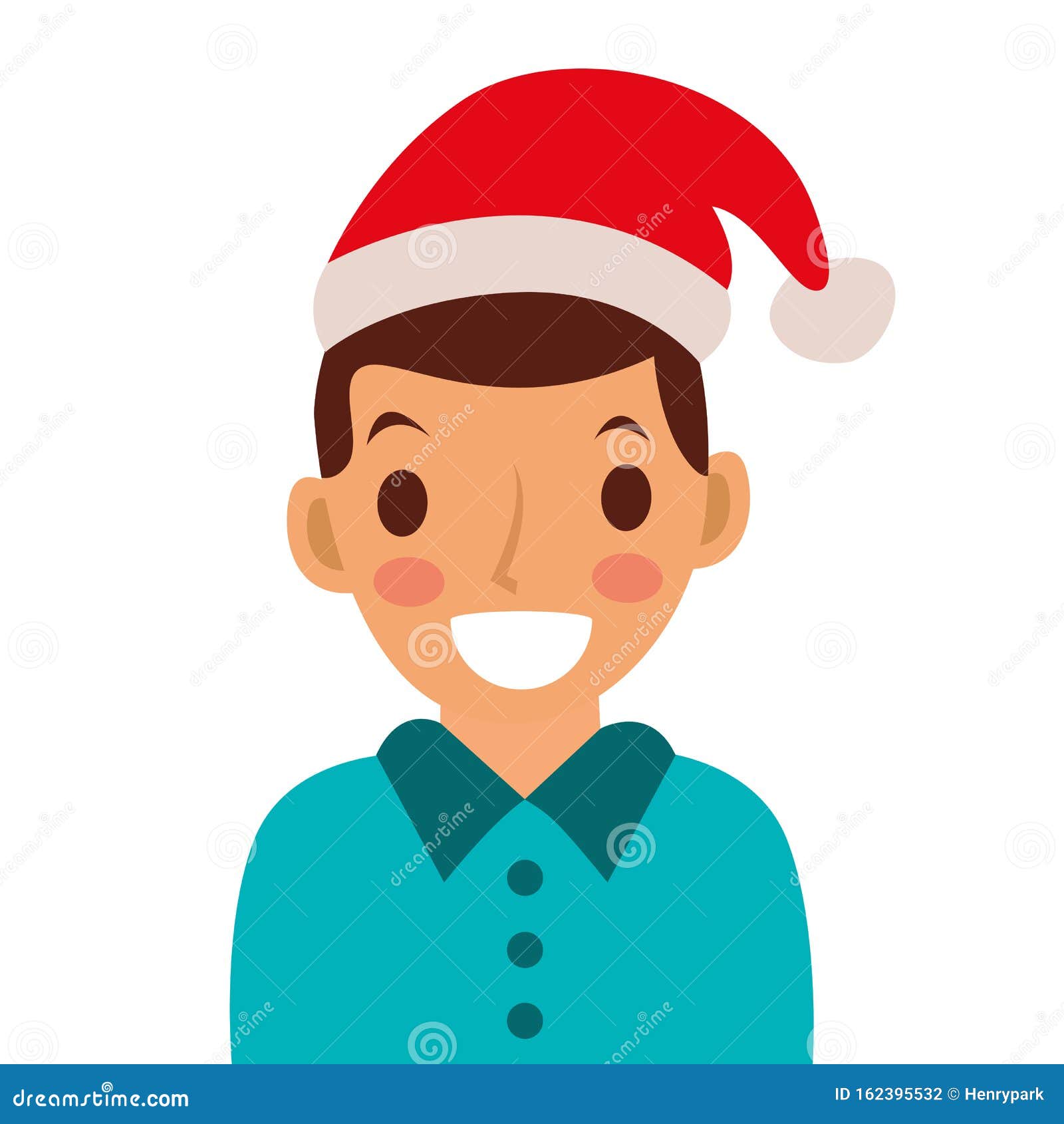 Avatar Men Icon with Santa Hat. Stock Vector - Illustration of happy ...