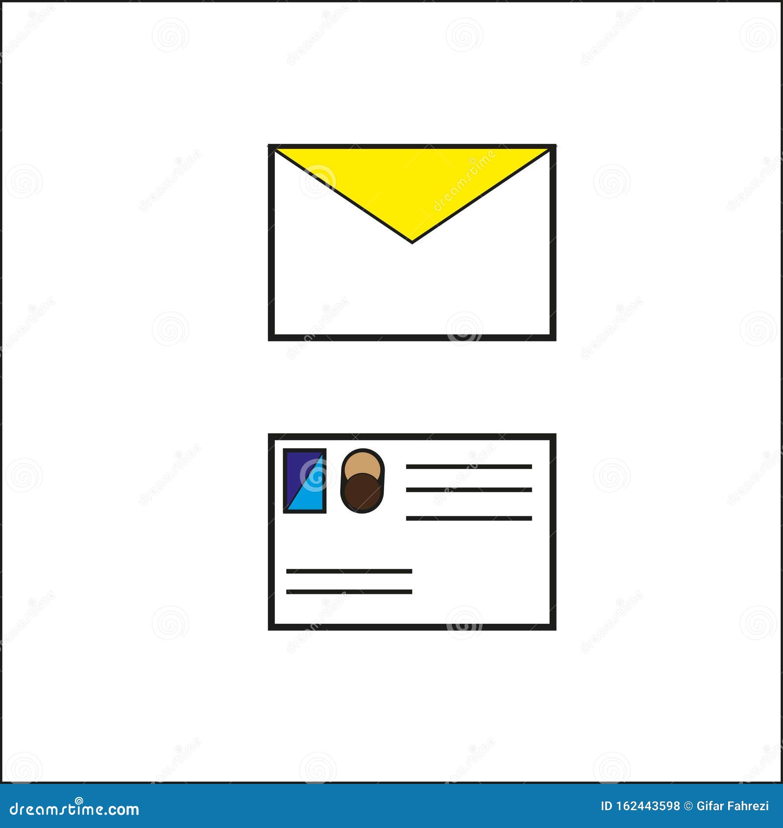 Postcode Icon Of 3 Types Color, Black And White, Outline. Isolated ...