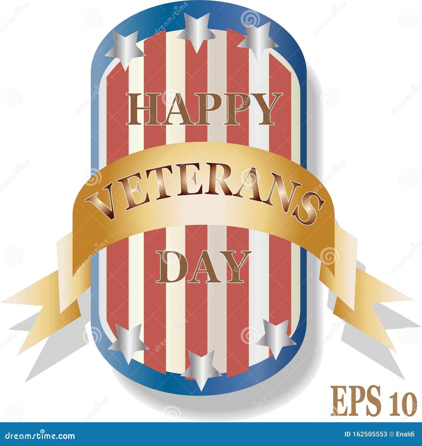 Happy Veterans Day Sign and Emblem Stock Illustration - Illustration of ...
