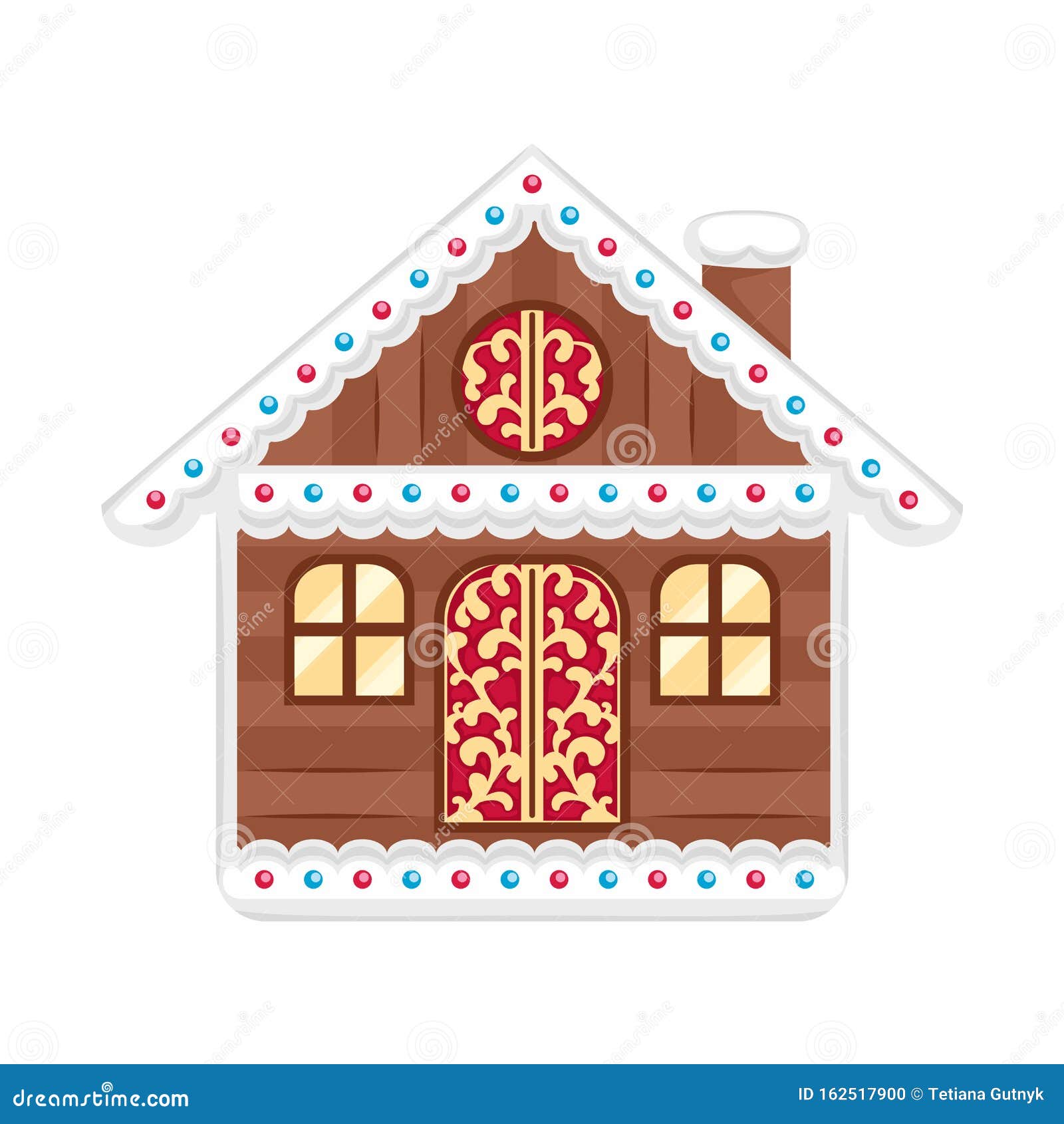Christmas Hut Isolated on White Background. Festive Winter House Stock ...