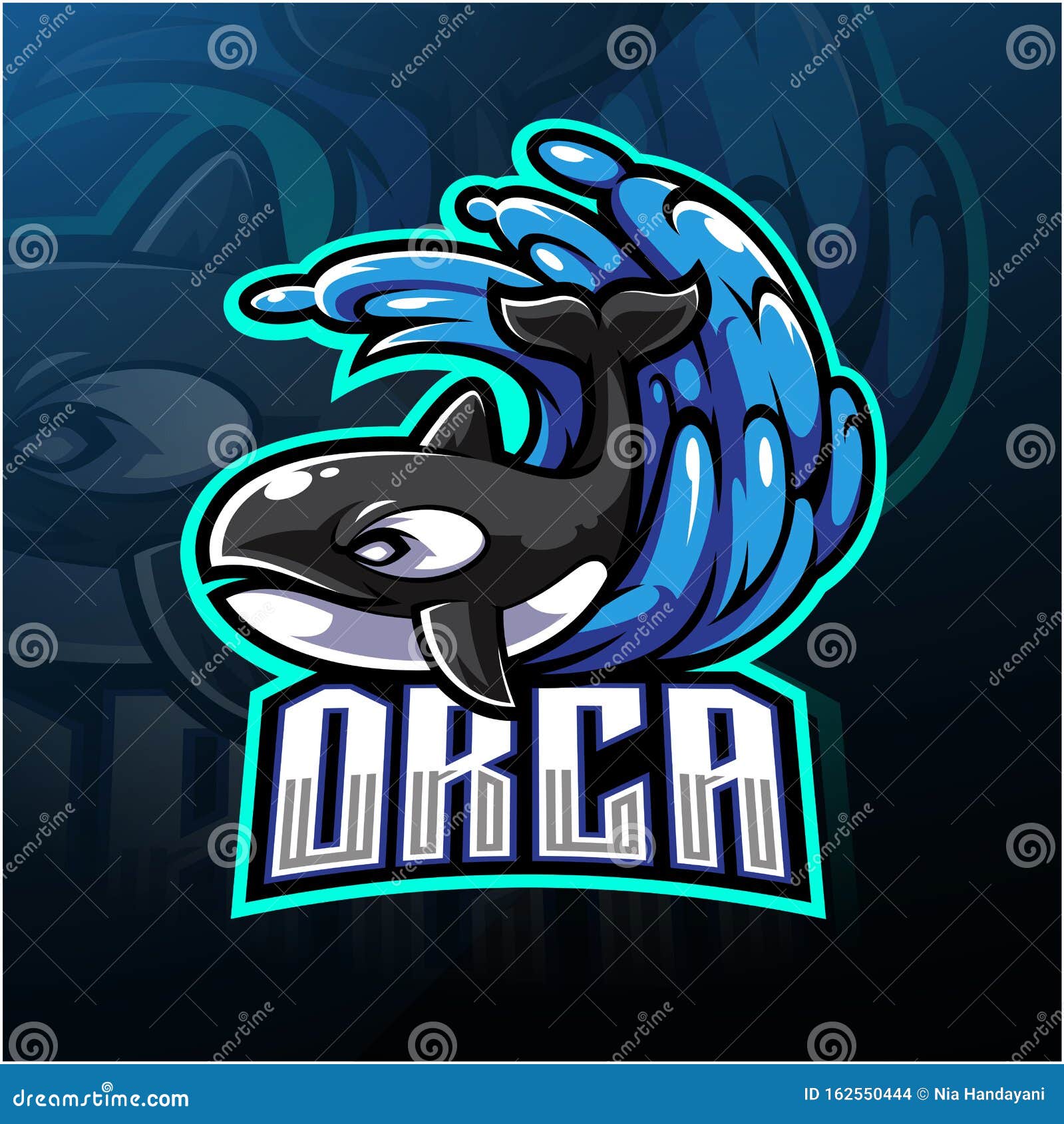 Orca Face In Profile With Bared Teeth Logo For Any Sport Team Isolated ...