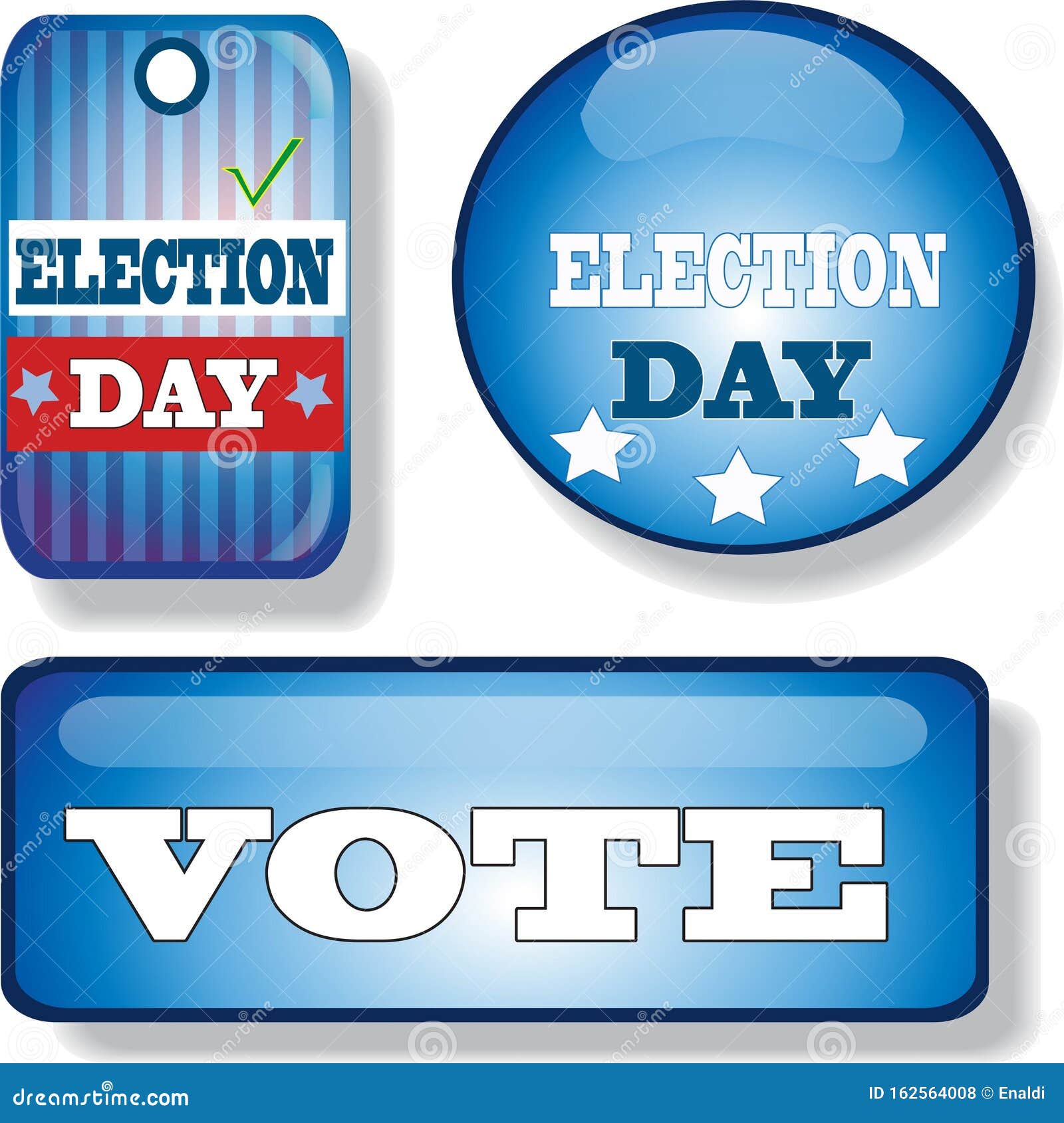 Election Day Signs and Badges Set Stock Vector - Illustration of vector ...