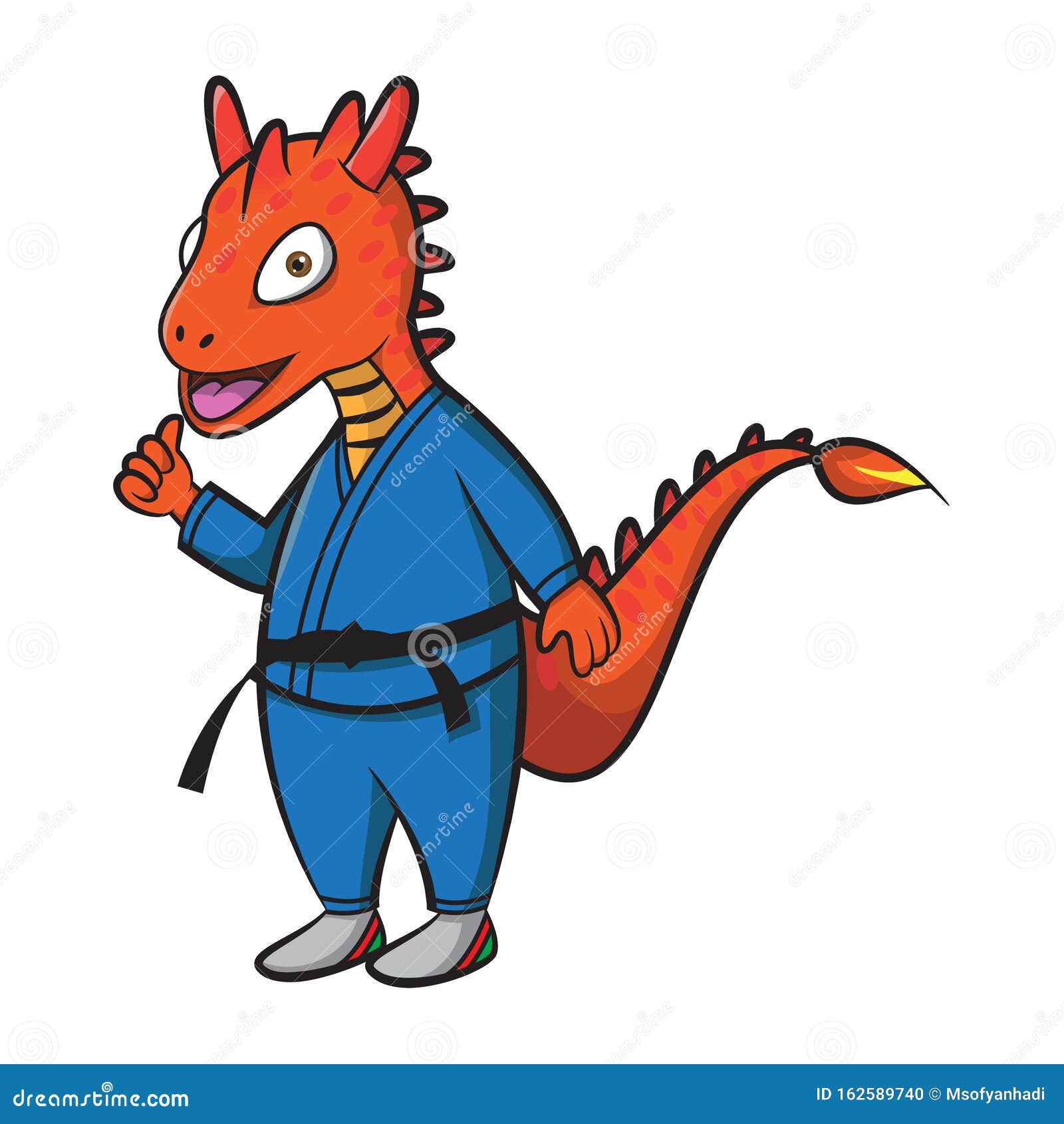 Cute Dragon Cartoon Wearing Karate Stock Vector - Illustration of ...