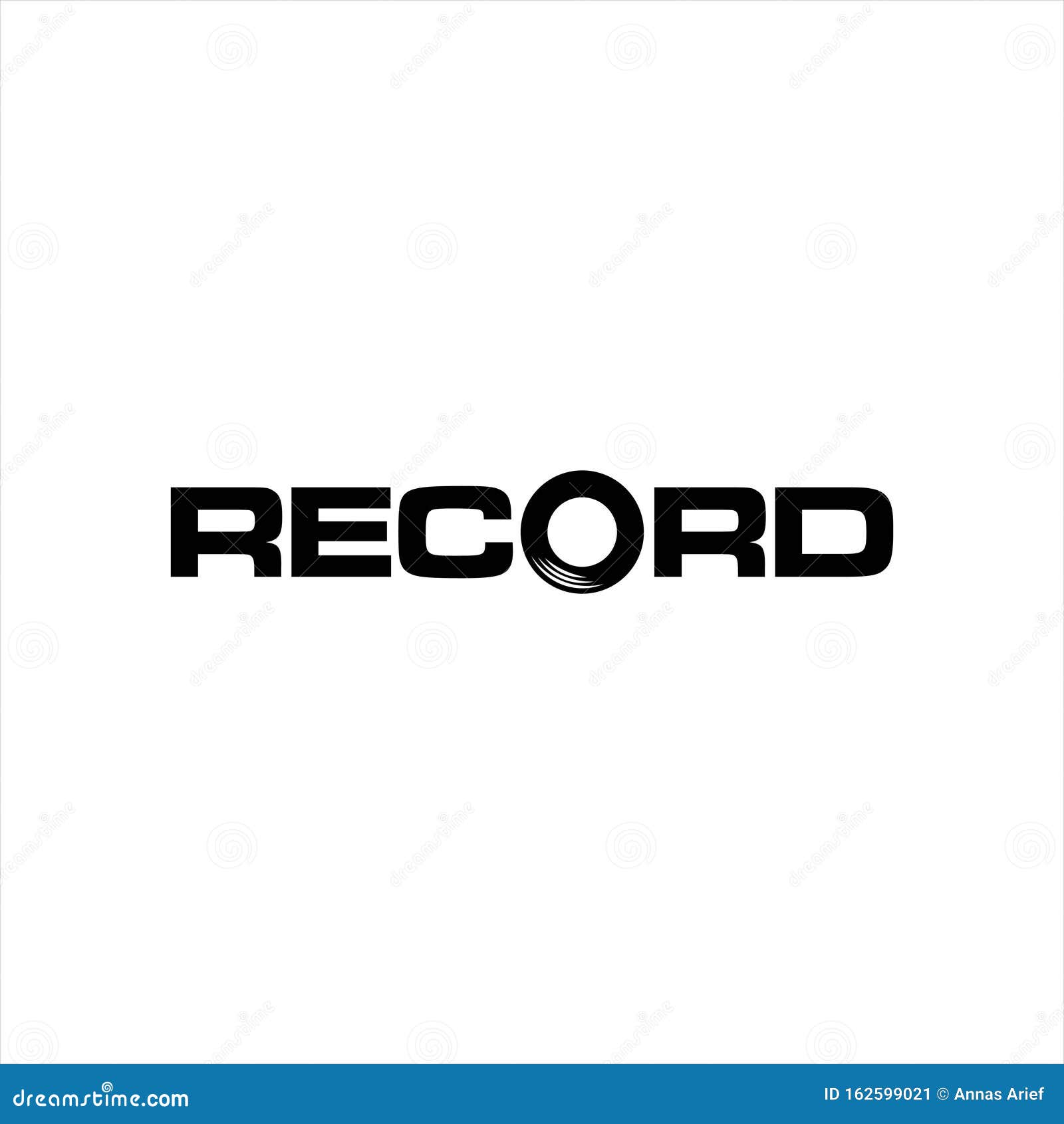 Simple Record Typography in Black Color Old Style Stock Vector ...