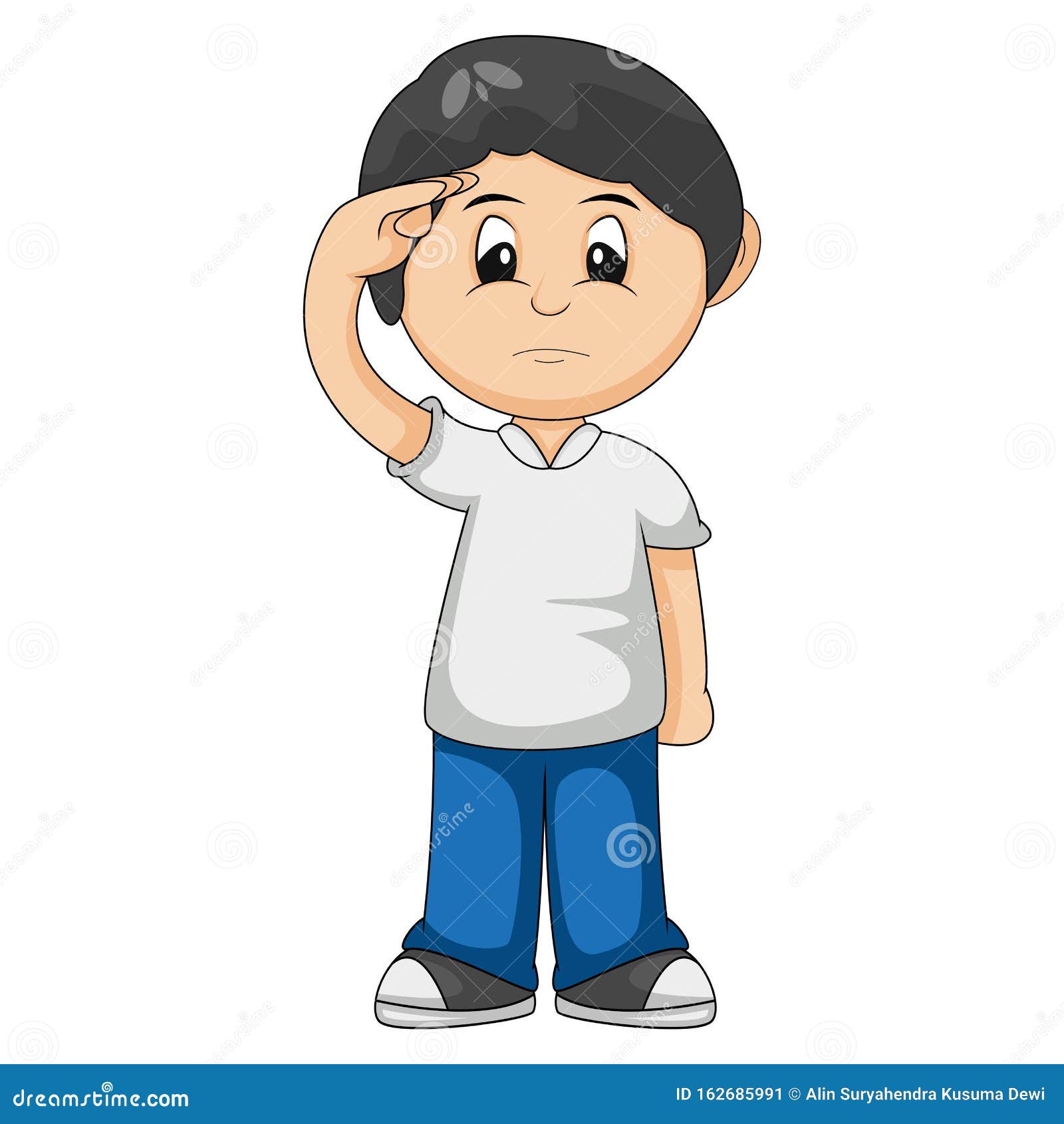 The Boy Give Salute Cartoon Vector Illustration Stock Vector ...