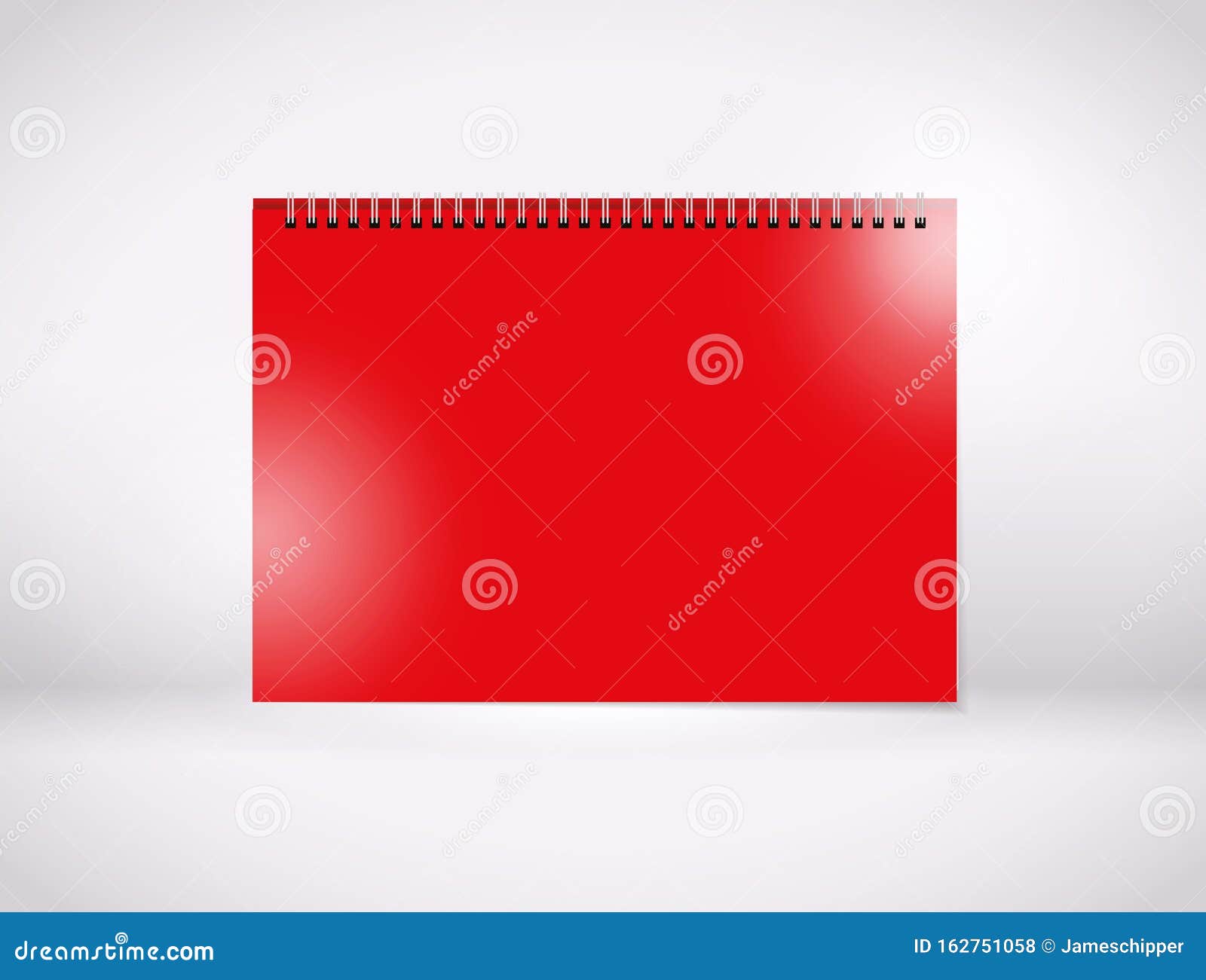 Wall Bind Paper Calendar With Iron Spiral. Mockup Blank Calender Page ...