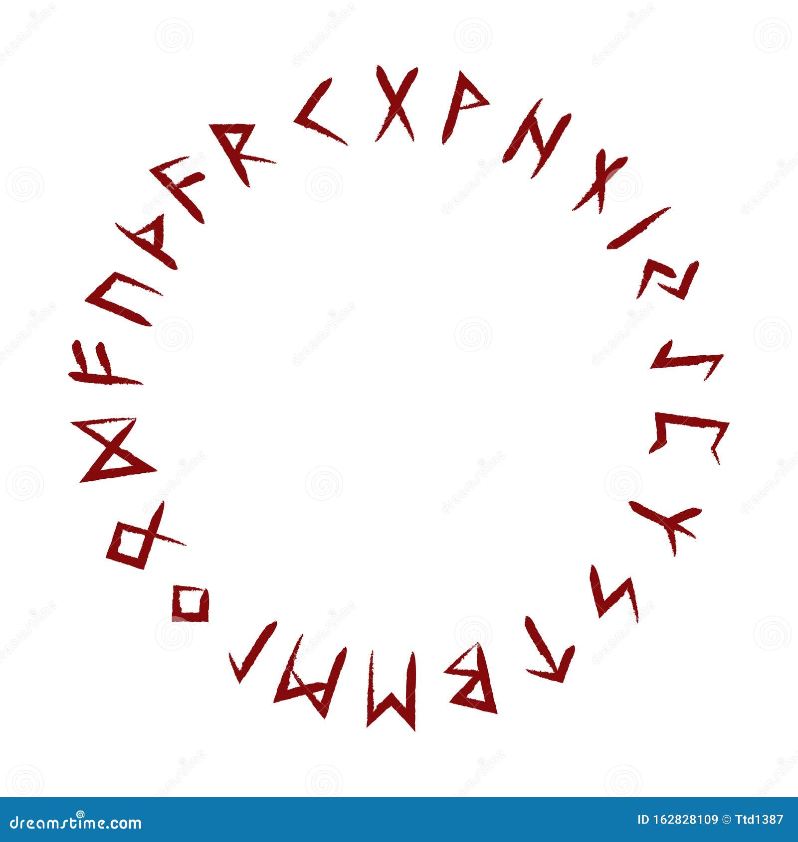 Futhark Red Runes Pagan stock illustration. Illustration of edda ...