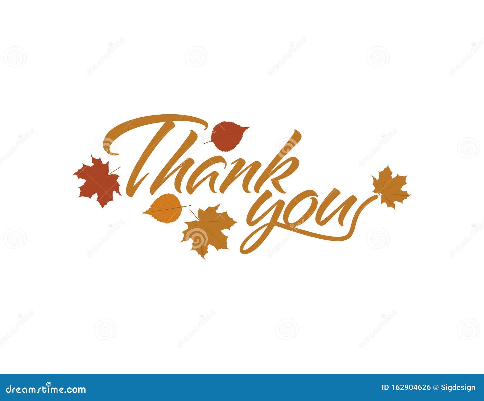 Thank You Text with Fall Leaves Stock Vector - Illustration of ...