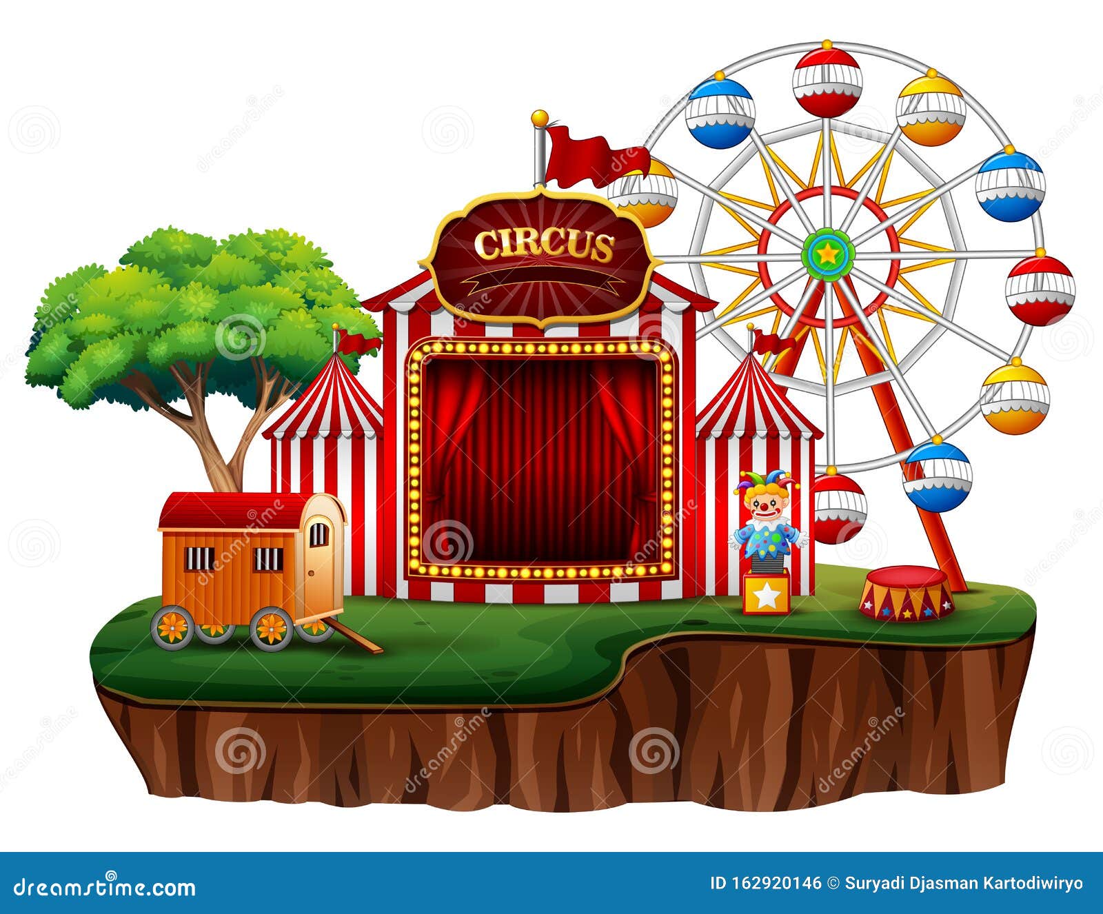 Empty Fun Fair Amusement Park Circus Stock Vector - Illustration of ...