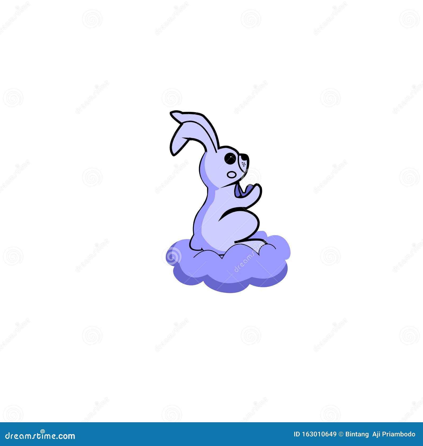 Rabbit on the Clouds, Logo Template Stock Vector - Illustration of ...