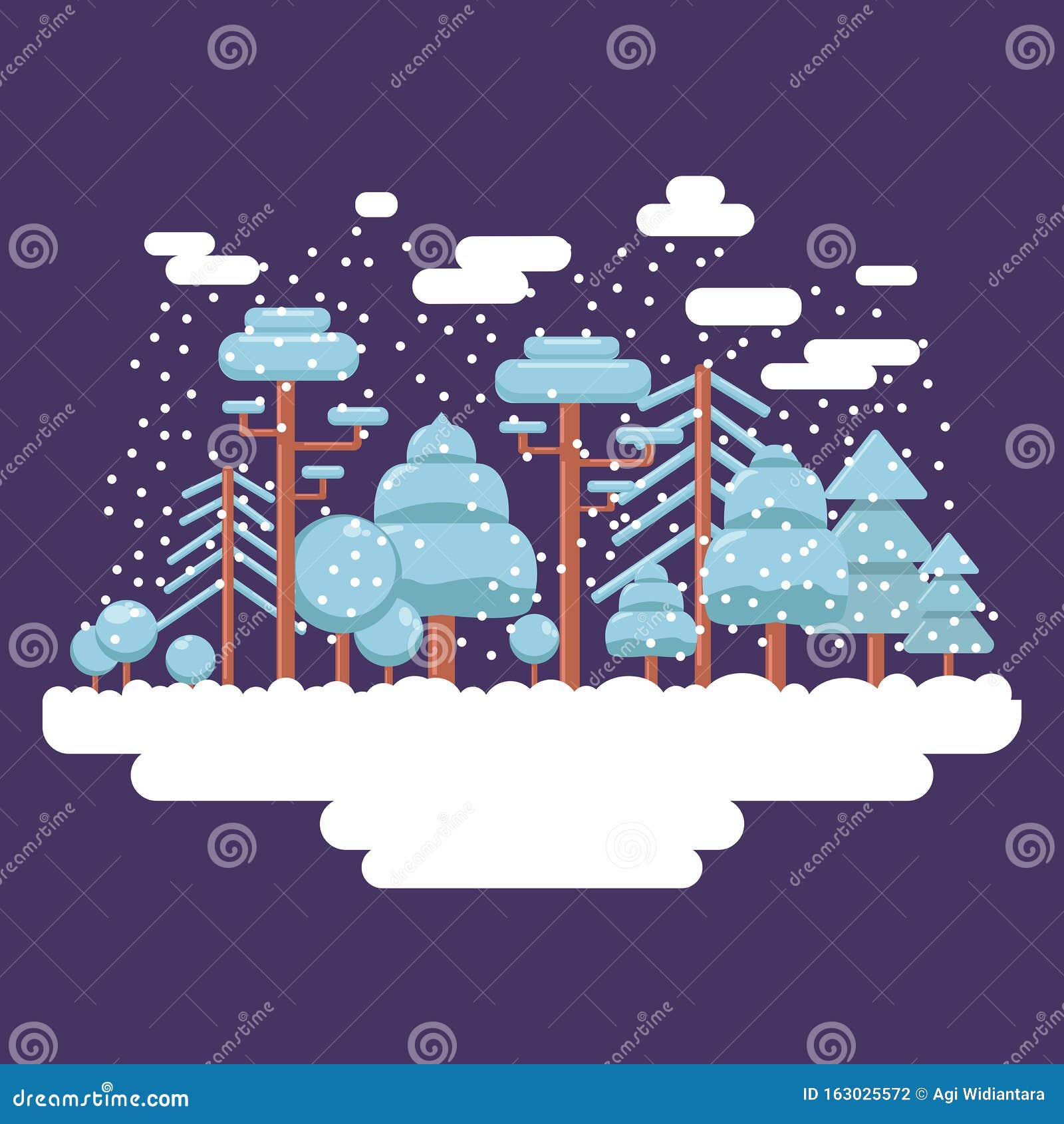When the Winter Come To Us in Forest Premium Design Stock Illustration ...