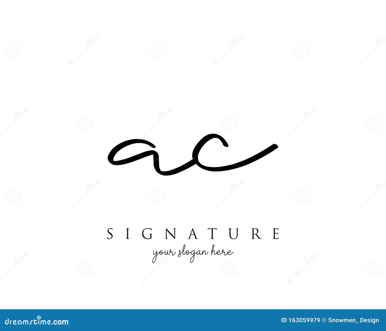 AC Initial Handwriting Signature Logo Template Vector. Stock Vector ...
